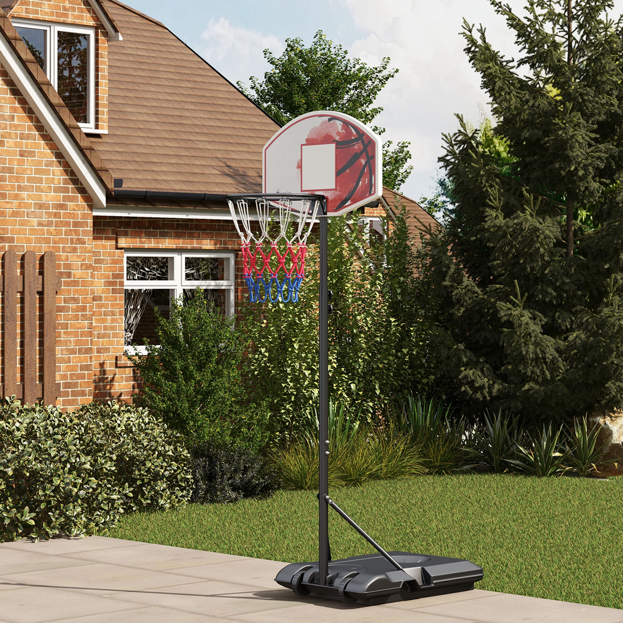 Soozier Outdoor Basketball Hoop, 6-7FT Adjustable Basketball Goal with ...