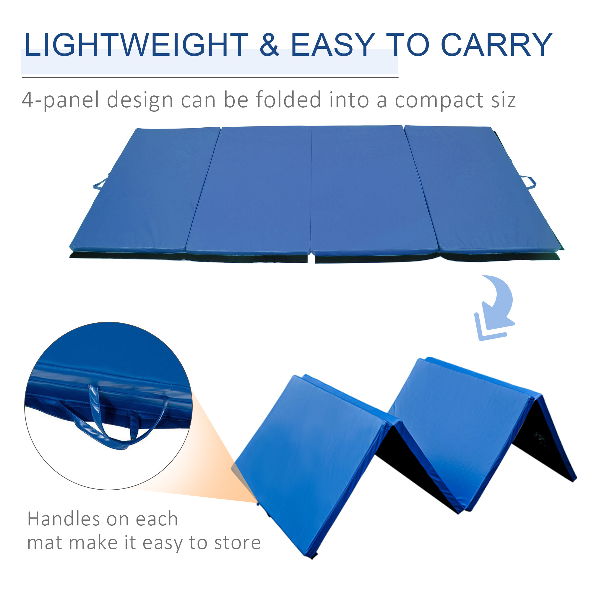 Soozier 4ft x 8ft x 2inch Tri-Fold Gymnastics Tumbling Mat Exercise Mat ...