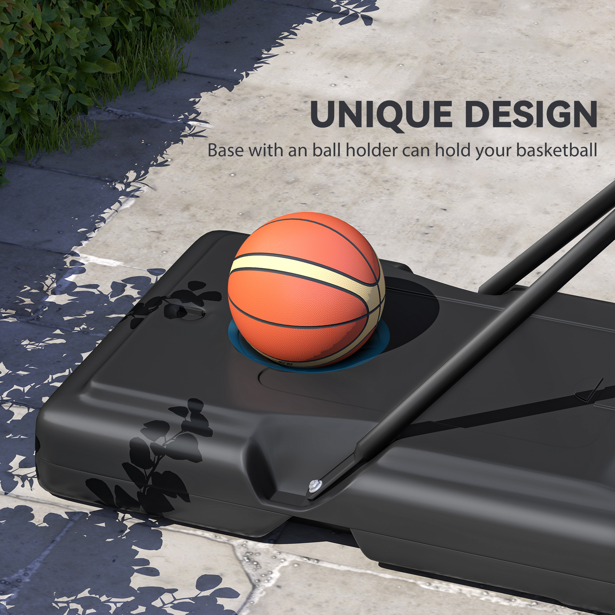 Soozier Portable Basketball Hoop, 8ft-10ft Height Adjustable Basketball ...
