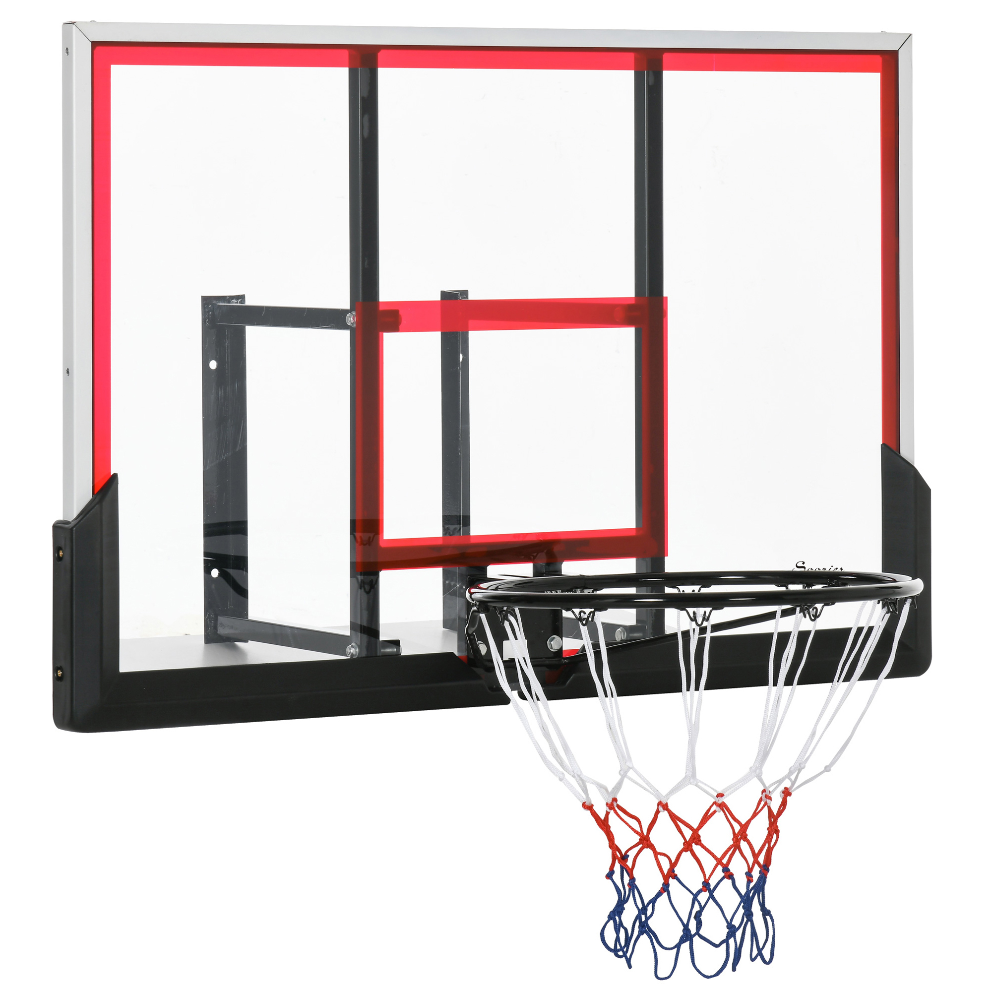Soozier Wall Mounted Basketball Hoop, Mini Hoop with 43'' x 30 ...