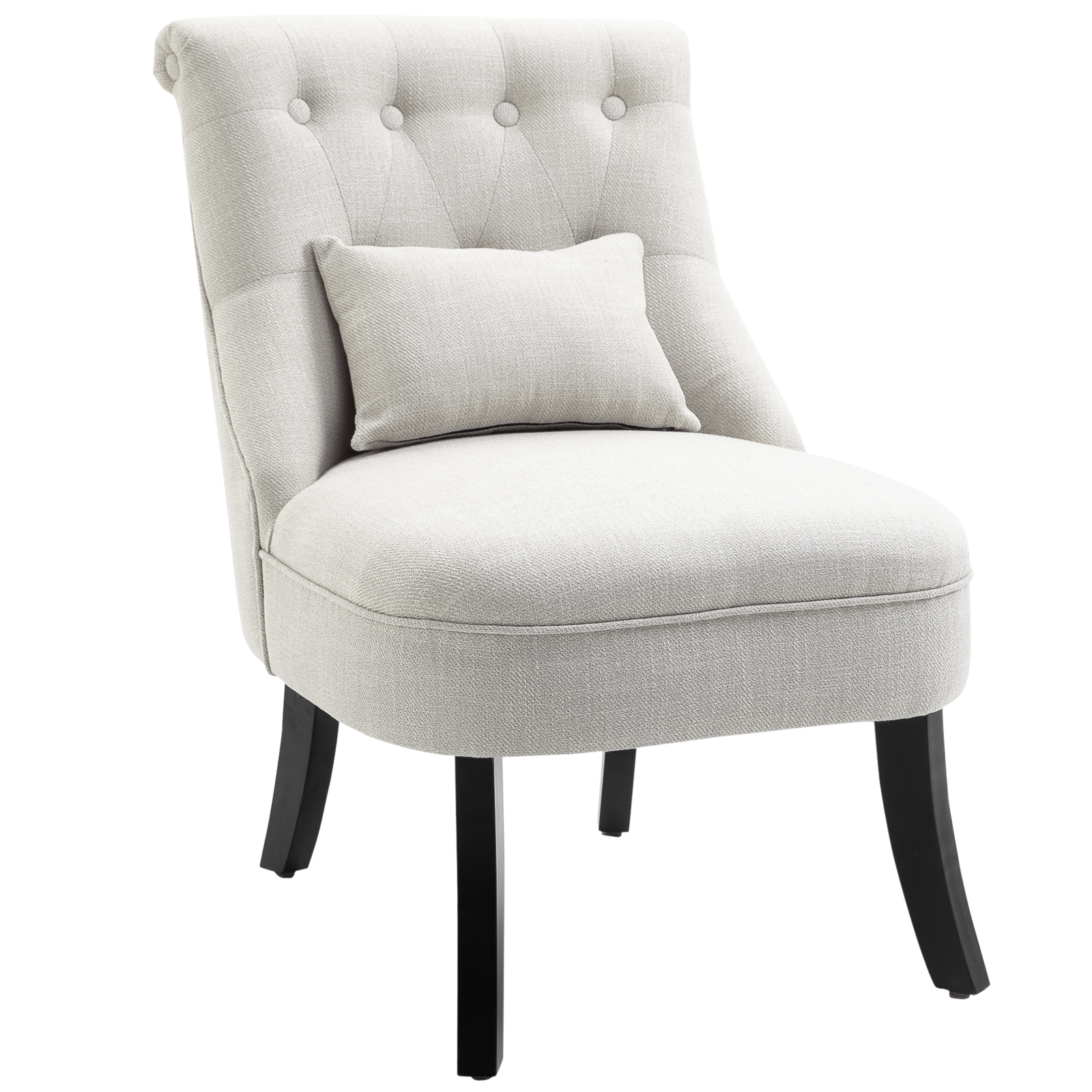 HOMCOM Living Spaces Chair Single Home Living Room Fabric Solid Wood ...