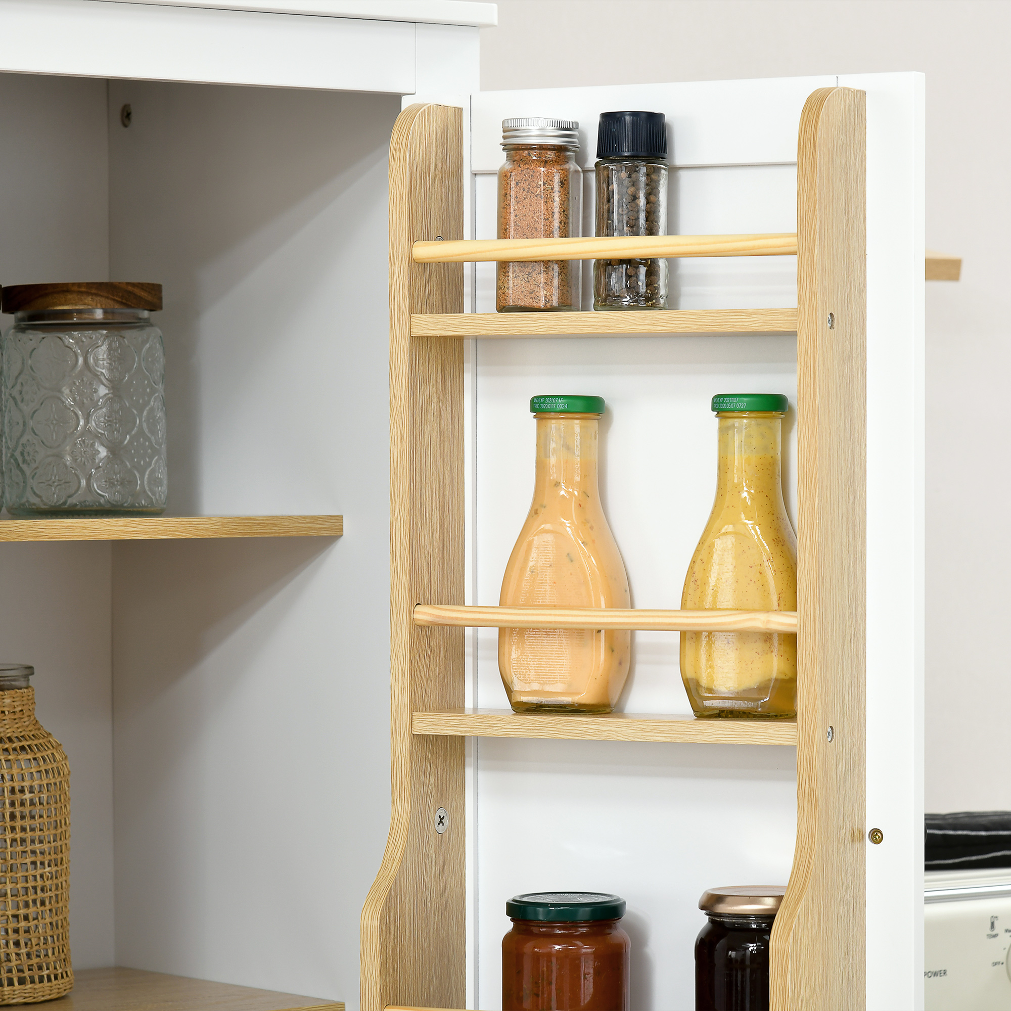 HOMCOM 72" Kitchen Pantry Storage Cabinet, Modern Tall Kitchen Cabinet ...