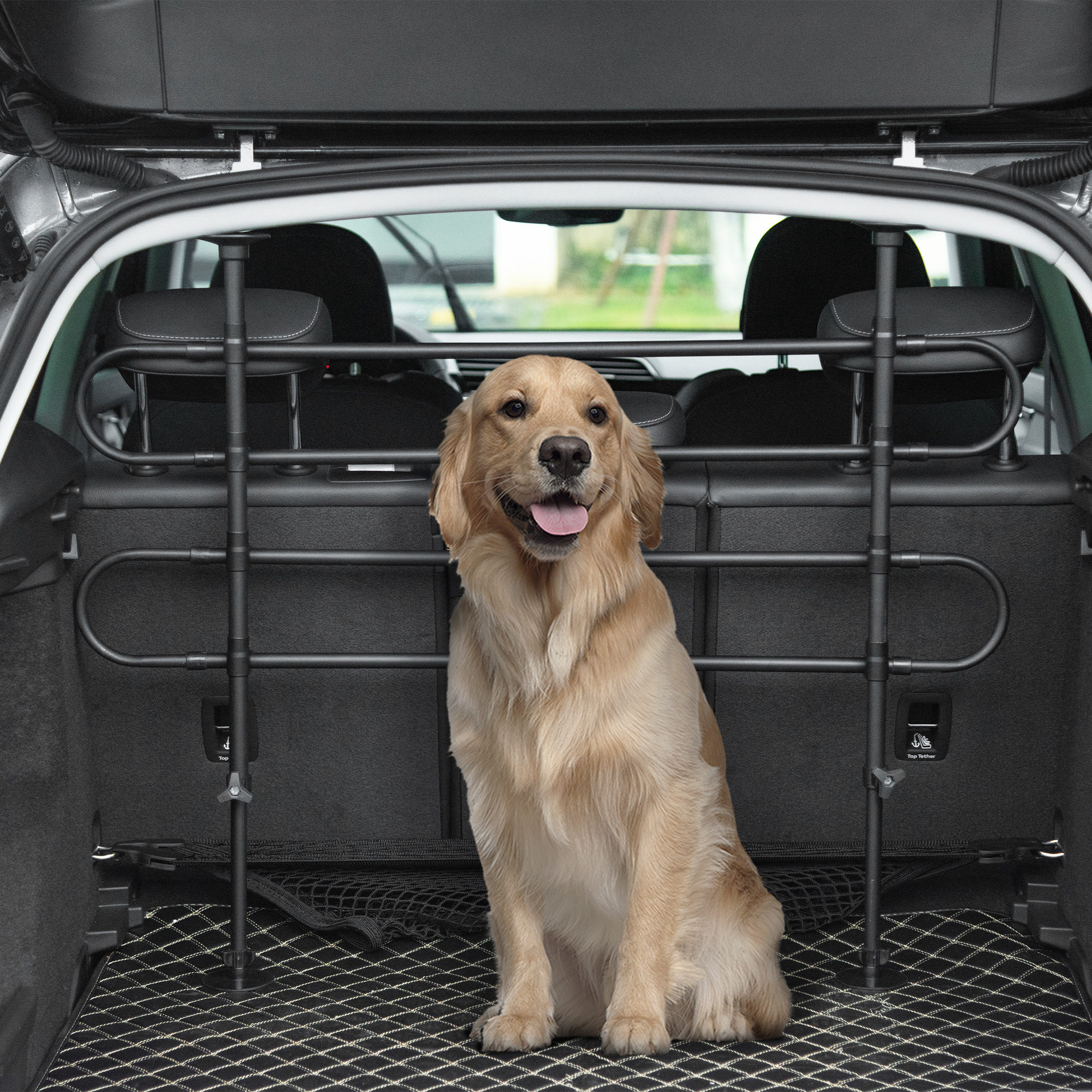 PawHut Adjustable Pet Car Barrier for SUVs, Vehicles, Vans, Back Seat ...