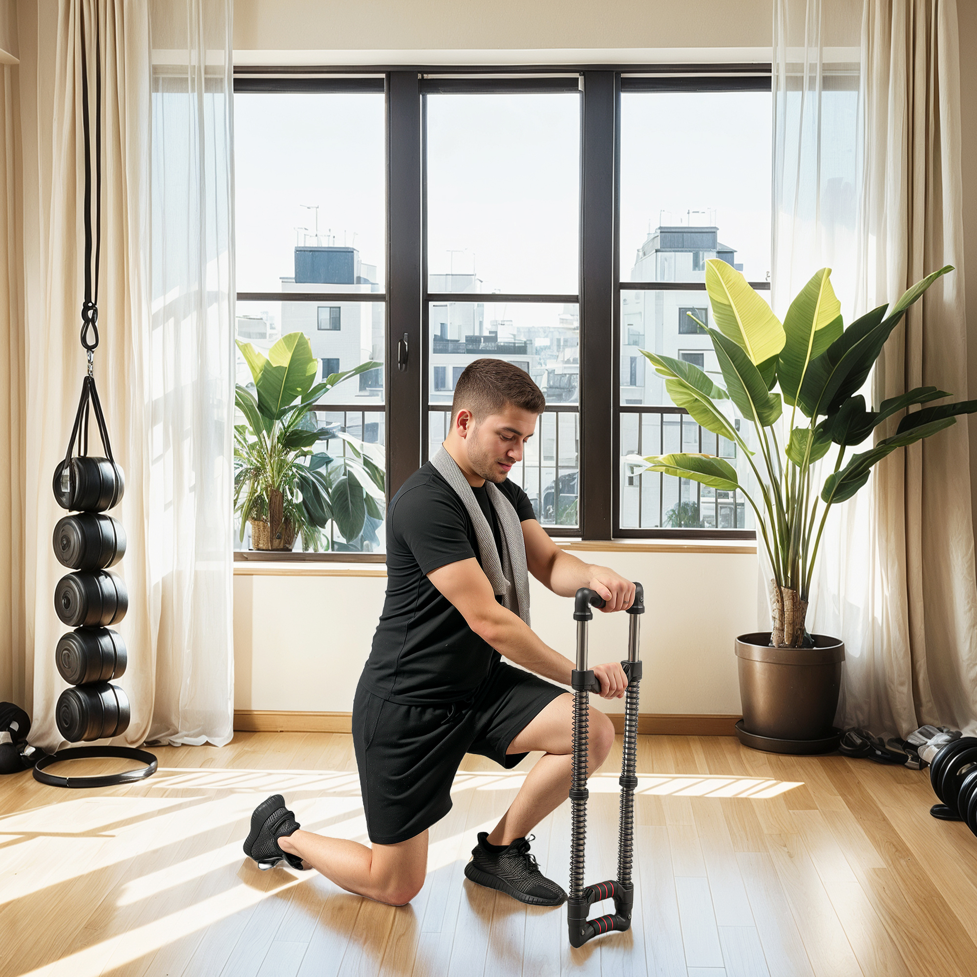 Soozier Chest Expander, Spring Chest Exerciser with 22-176 lbs ...