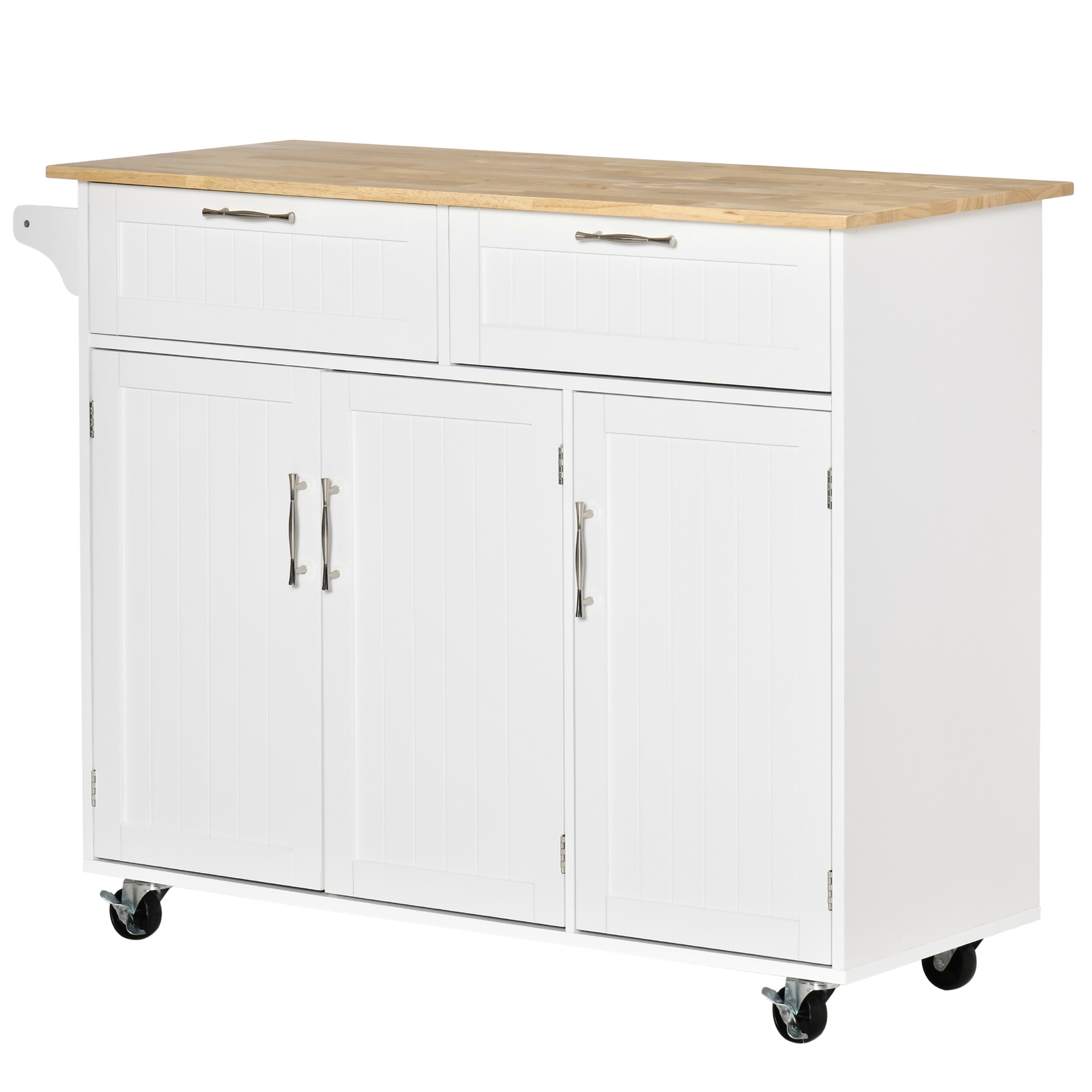 HOMCOM Kitchen Island Cart, Rolling Kitchen Island, Utility Cart with ...