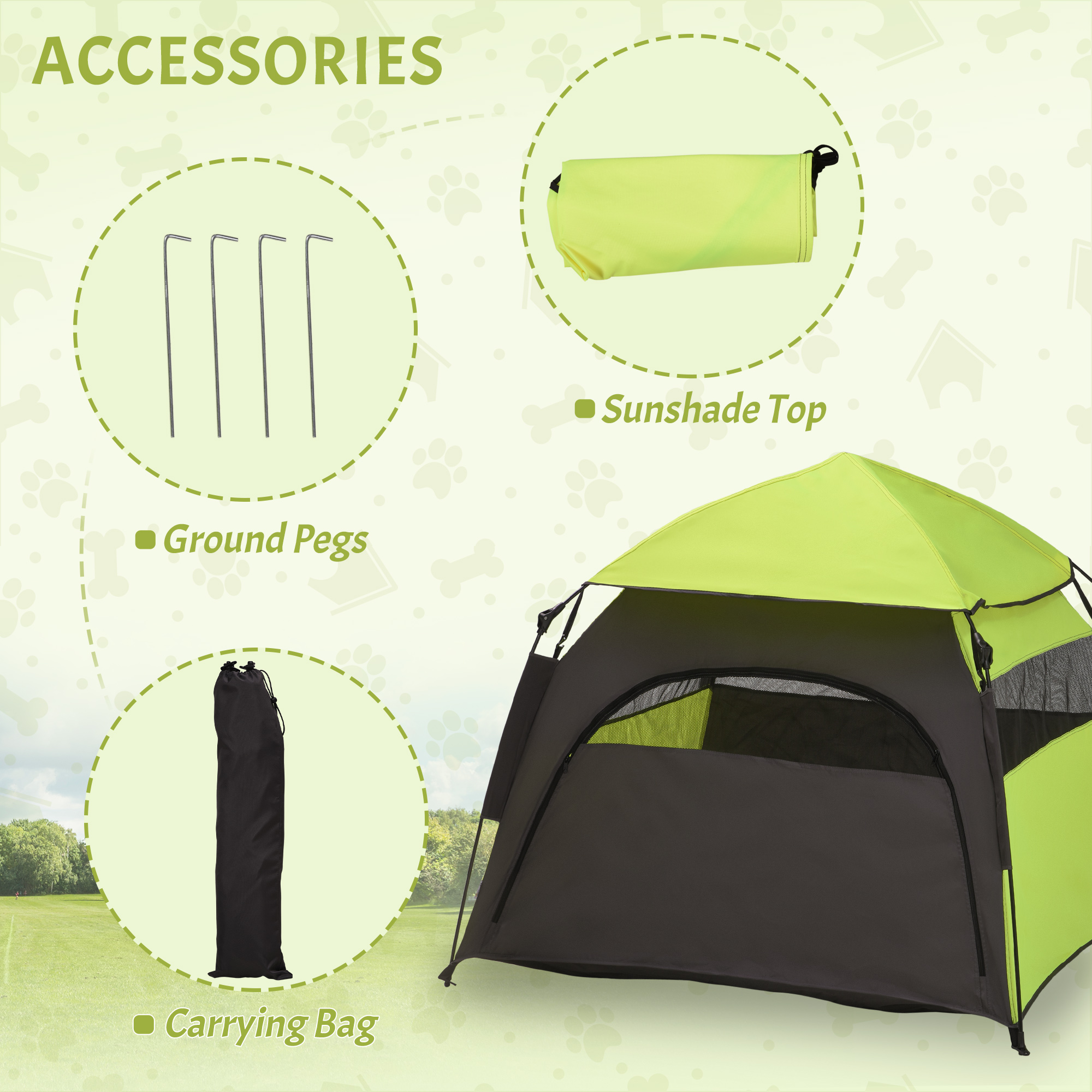 PawHut Pop Up Dog Tent for Extra Large and Large Dogs, Portable Pet ...