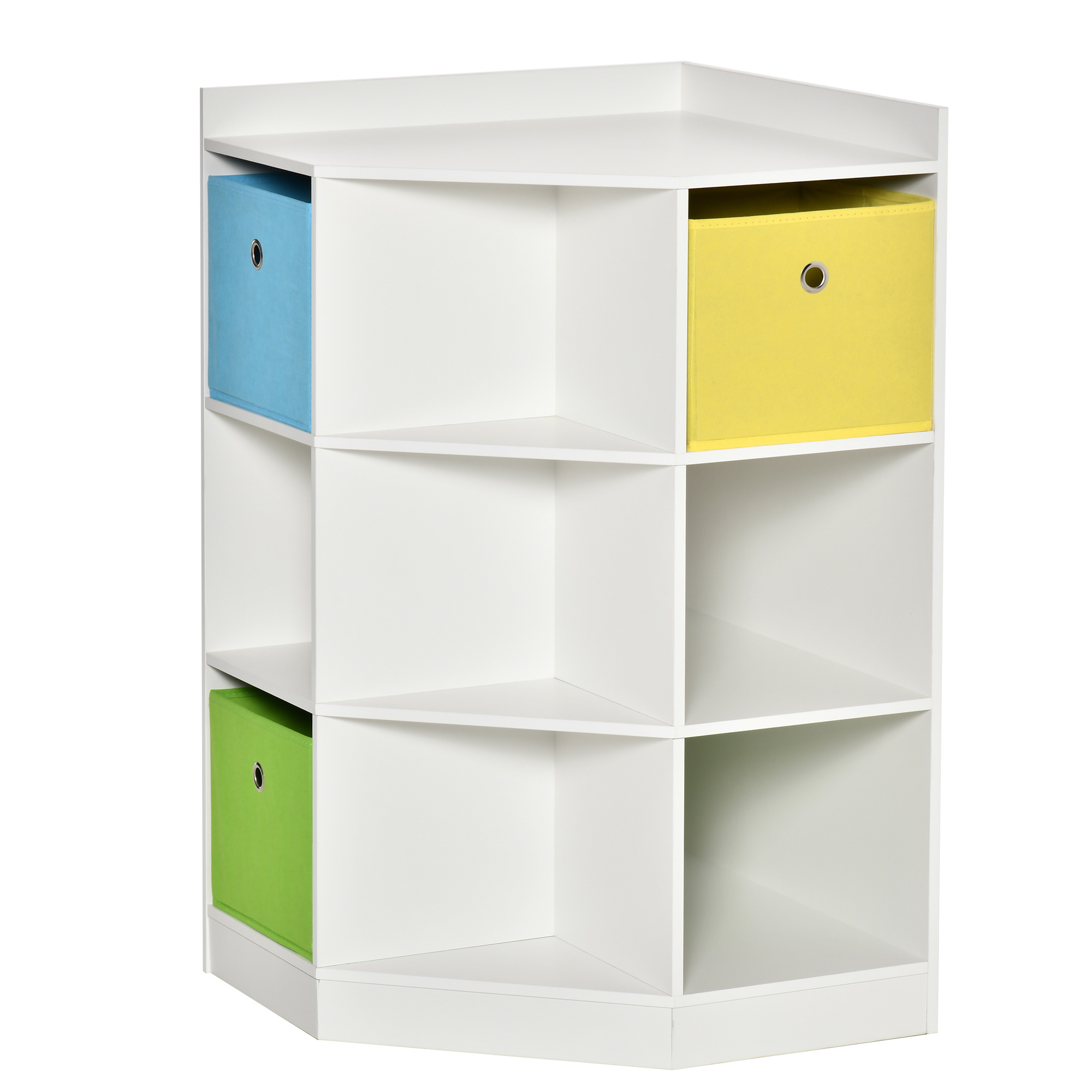 Homcom White Wooden Kids Corner Cabinet