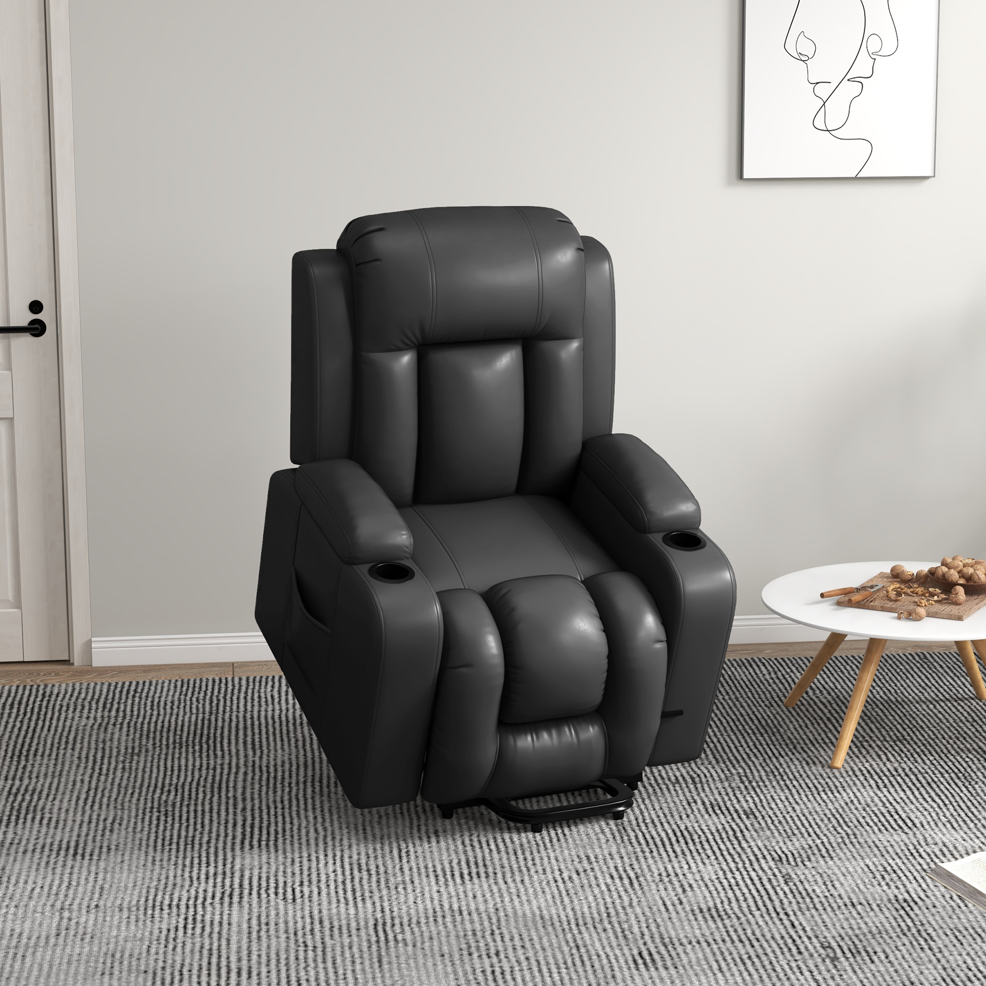 HOMCOM Electric Lift Chair for Elderly, Power Recliner with Footrest ...