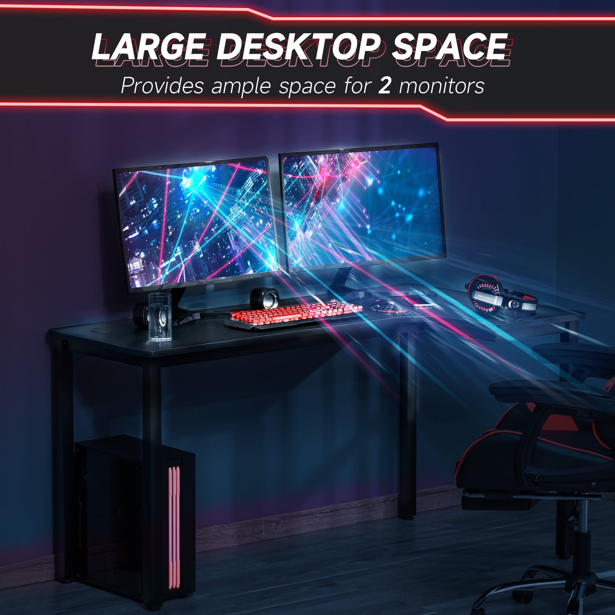 HOMCOM L-Shaped Desk, 57 Inch Corner Desk, Computer Table, Writing ...