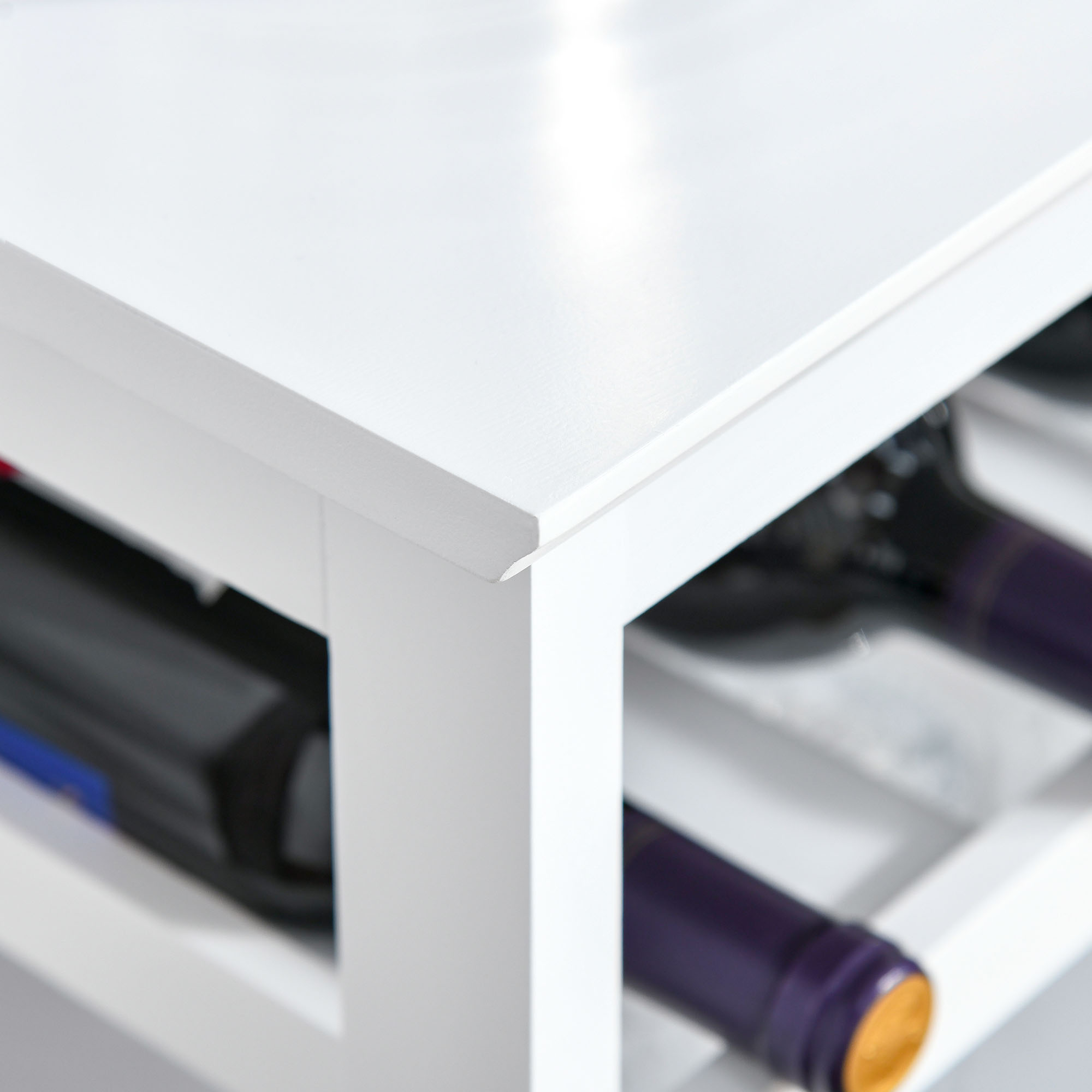 HOMCOM Wine Cabinet with 4 Bottle Wine Rack, Open Shelf, Acrylic Door ...