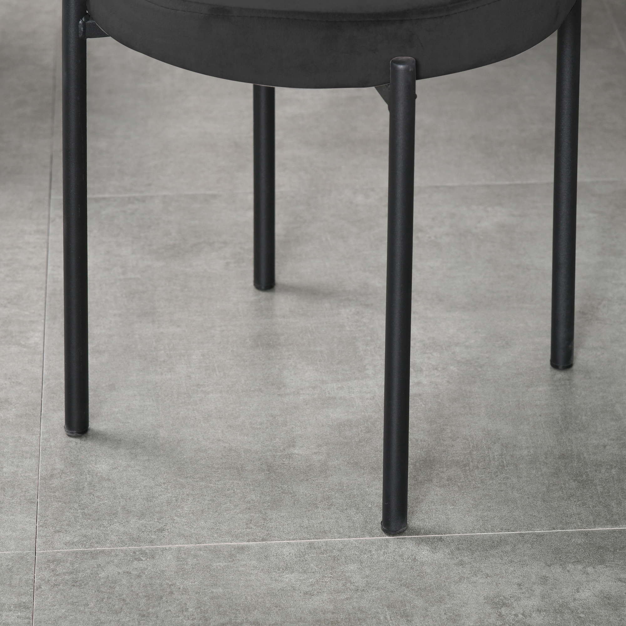 HOMCOM Backless Round Dining Chairs, Modern Stacking Stools Set of 4 ...