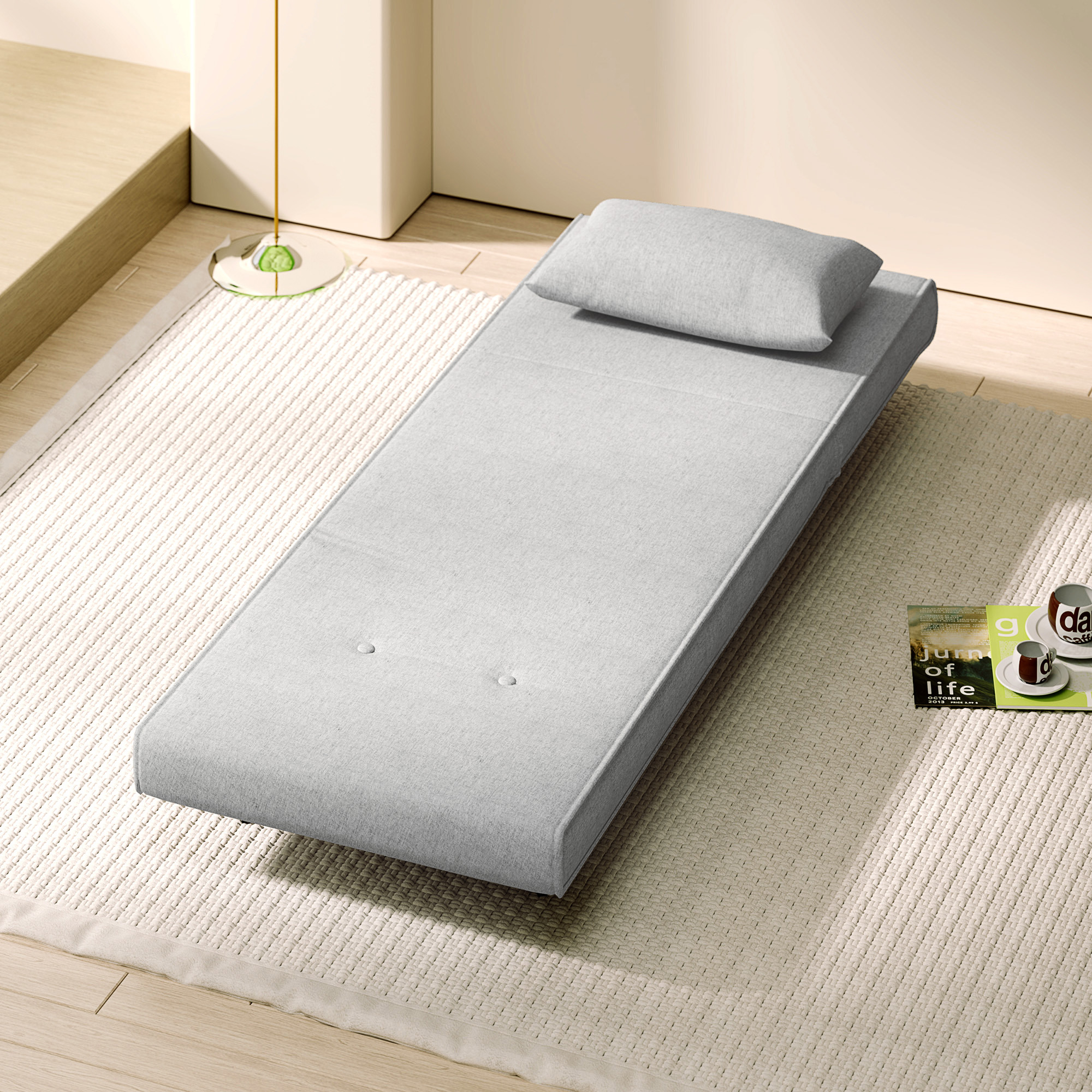 HOMCOM Chair Bed W/ Adjustable Backrest, 2-in-1 Multi-Functional Sofa ...