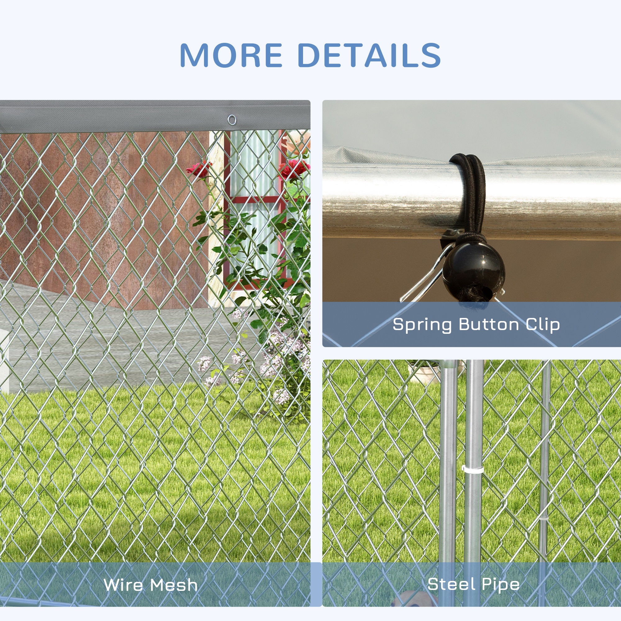 PawHut 6.9' x 6.1' x 7' Outdoor Dog Kennel Dog Run with Waterproof, UV ...