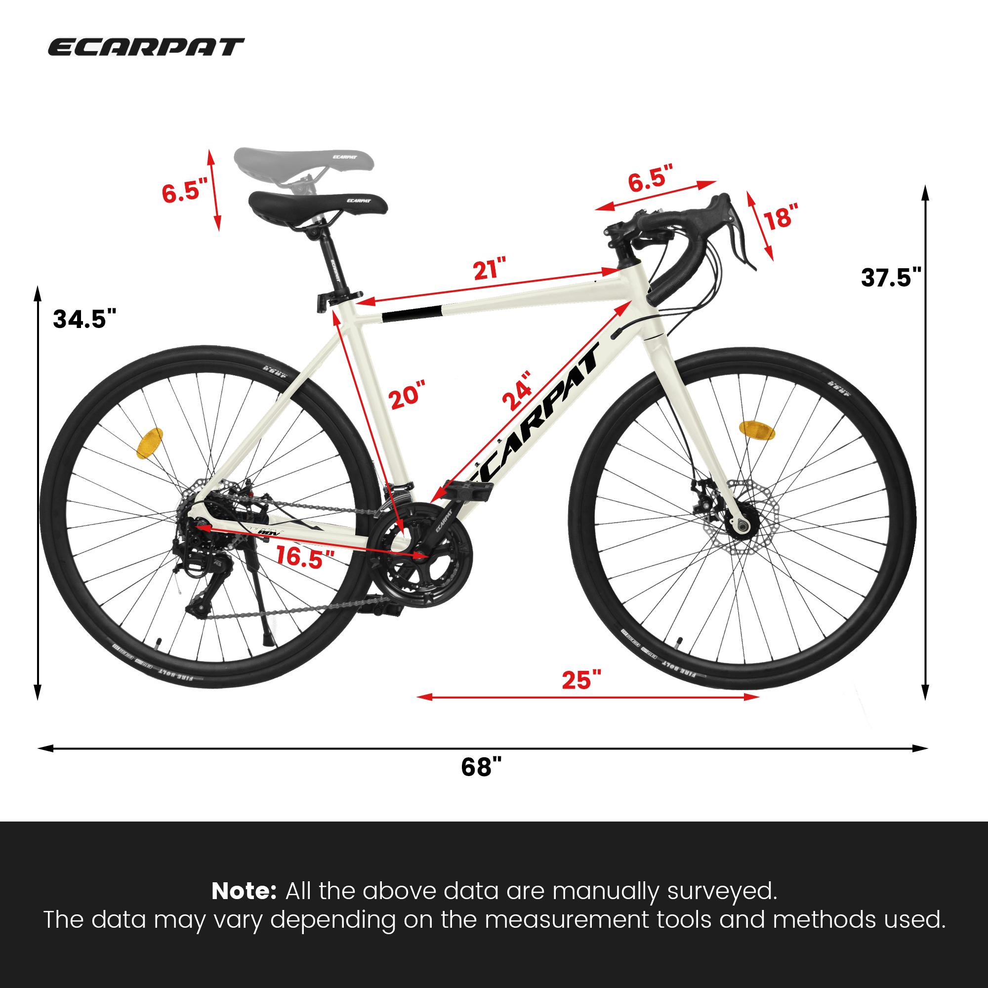L Size 700C Road Bike with 16-Speed Drivetrain, Cream | Aosom.com