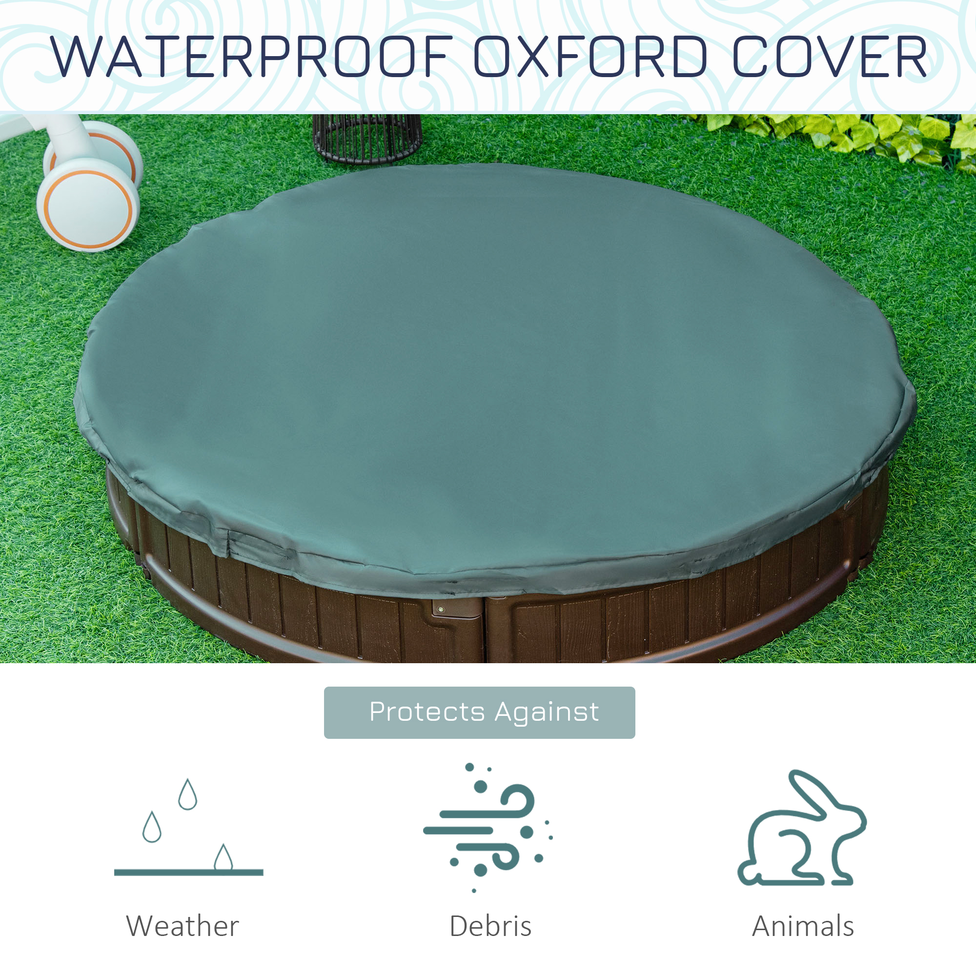 Outsunny Kids Outdoor Round Sandbox with Covering Liner, Easy Assembly ...