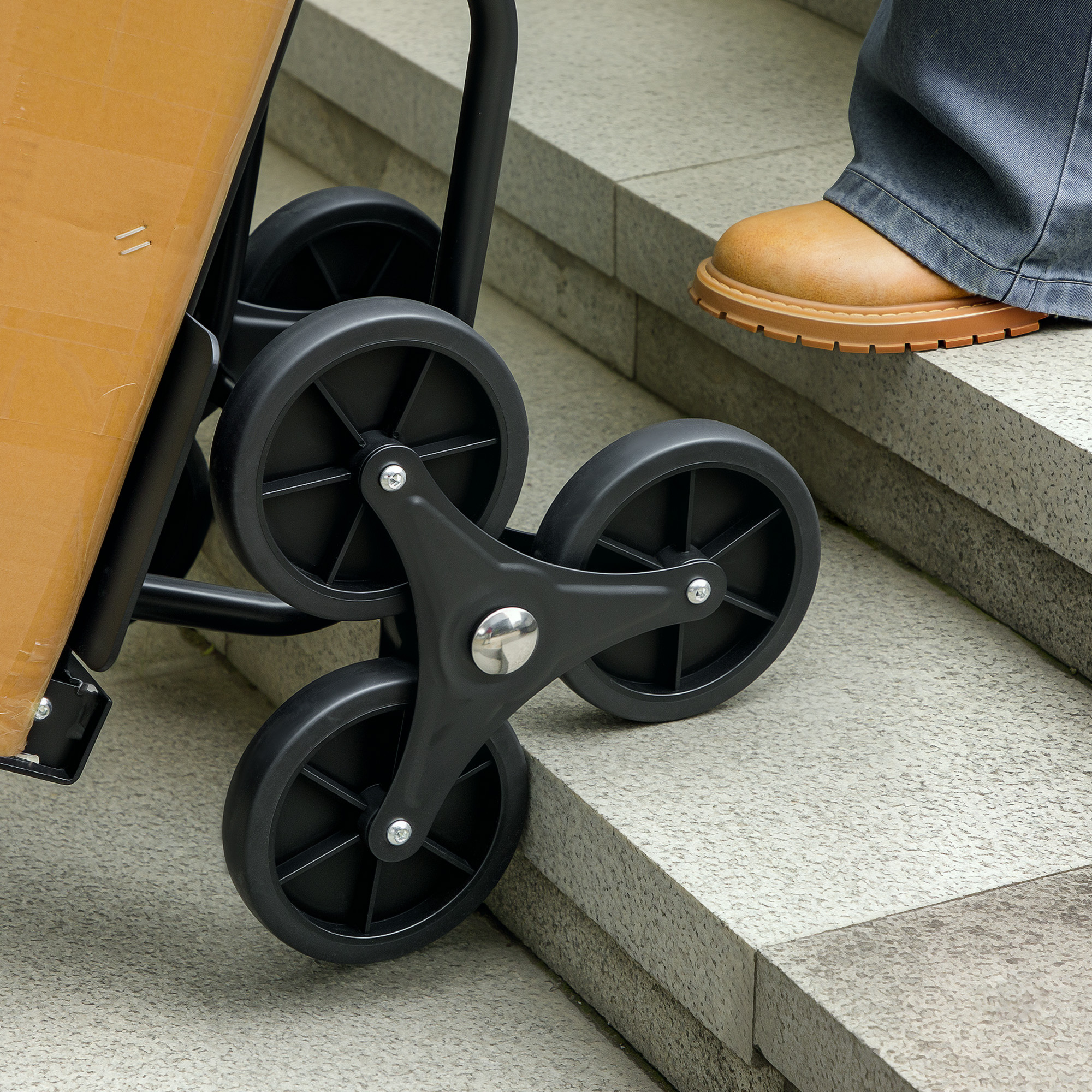 DURHAND 6-Wheels Stair Climber Trolley Cart, Hand Truck and Dolly ...