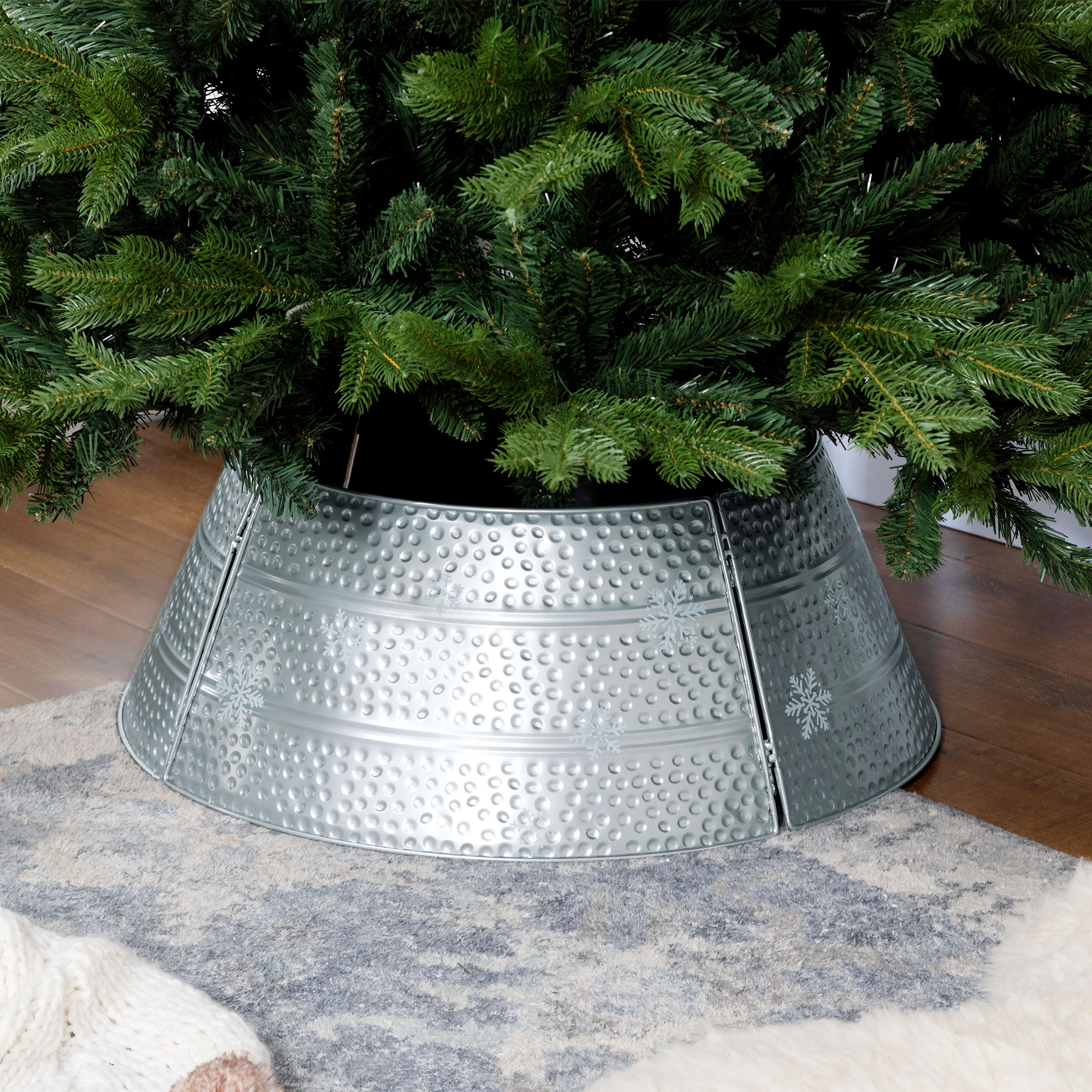 HOMCOM 26" Christmas Tree Base Cover, Christmas Tree Collar with Hollow ...