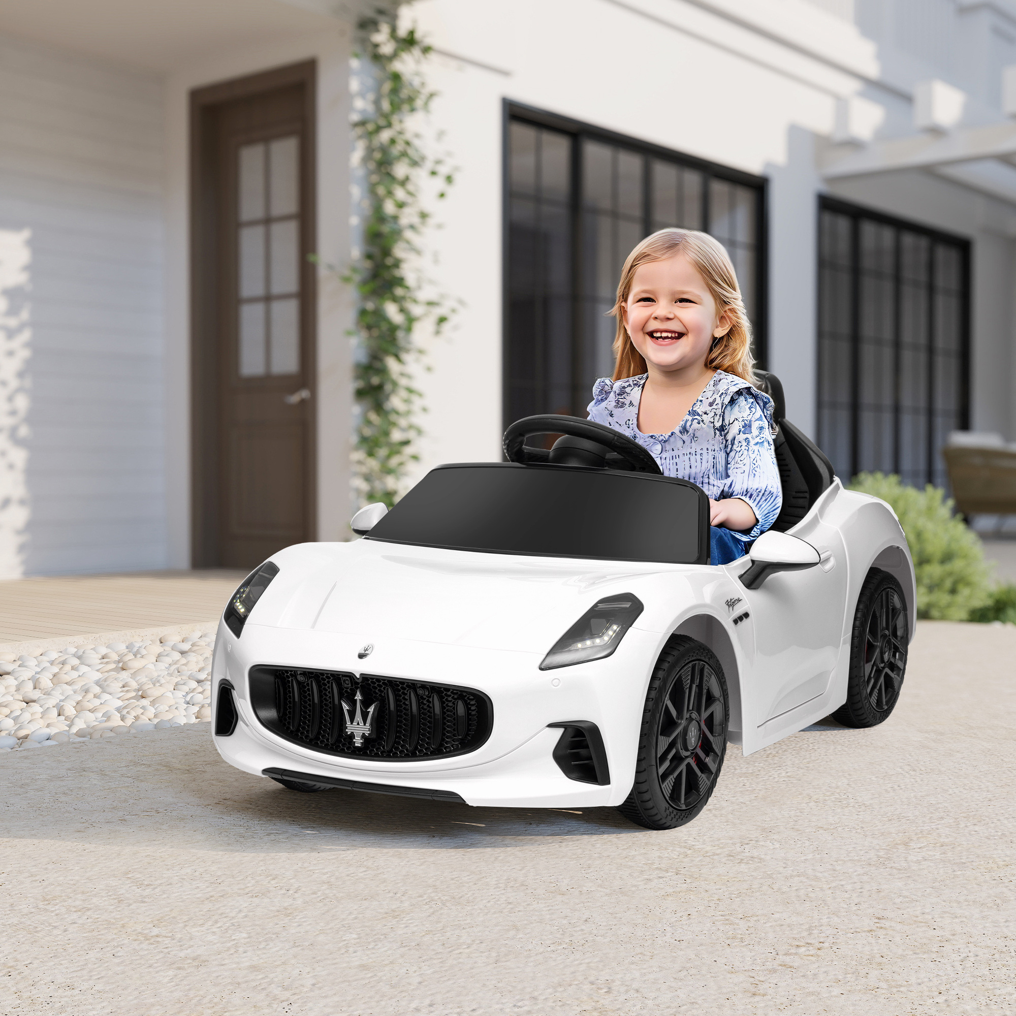 Qaba 12V Maserati Gran Turismo Licensed Kids Electric Car w/ Remote ...