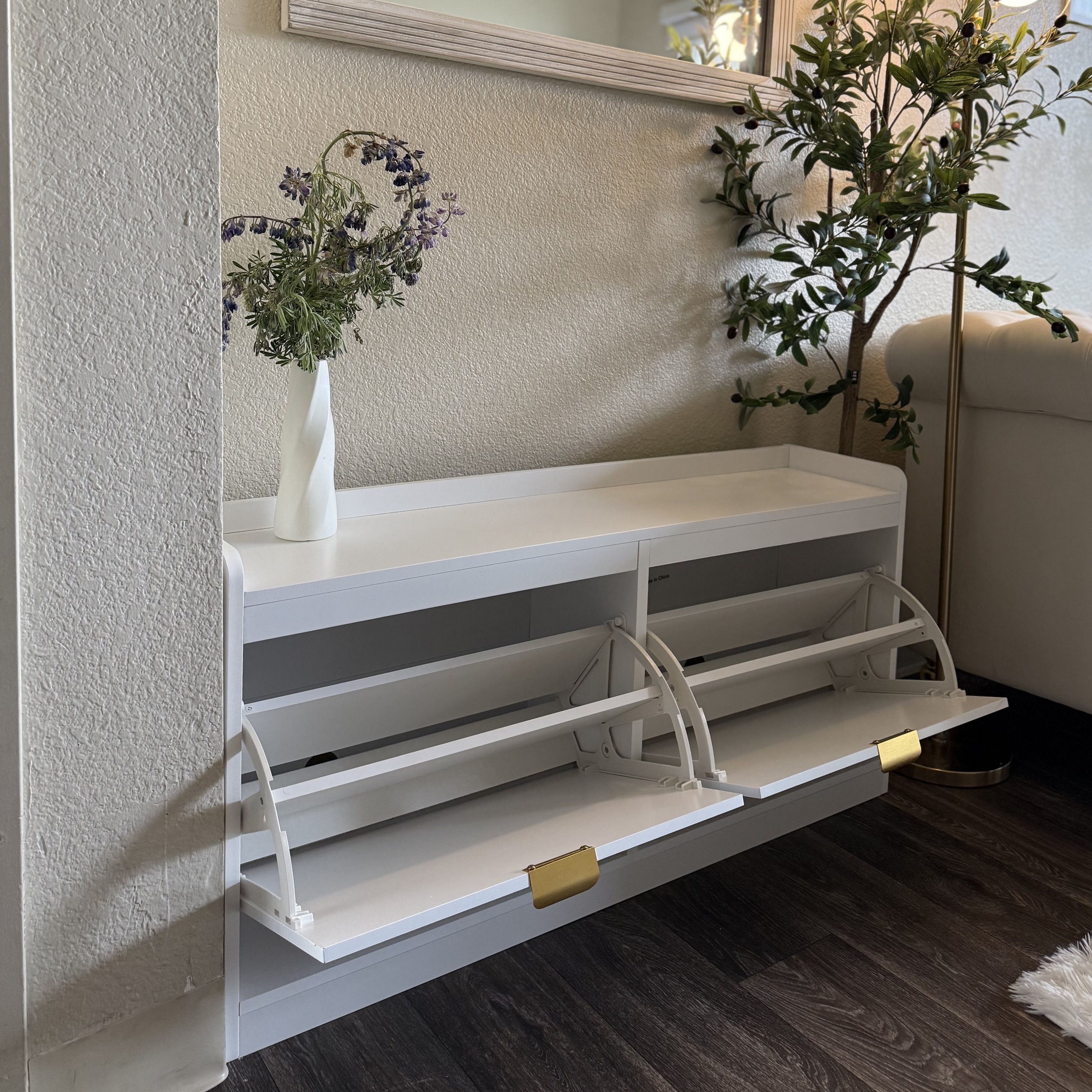 HOMCOM Narrow Storage Bench, Upholstered Entry Way Bench, Shoe Rack ...
