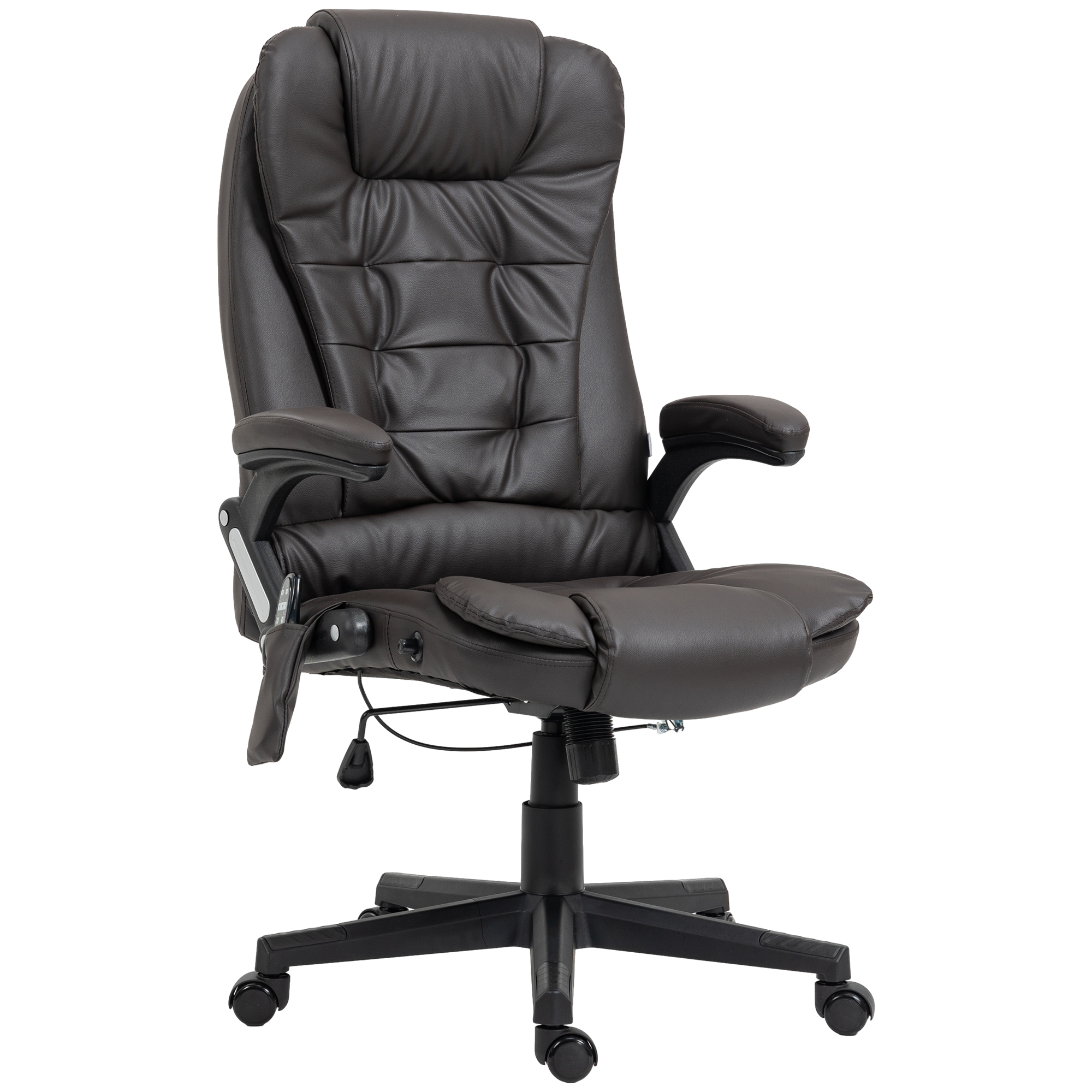 HOMCOM Massage Office Chair, Heated Reclining Computer Chair with 6 ...