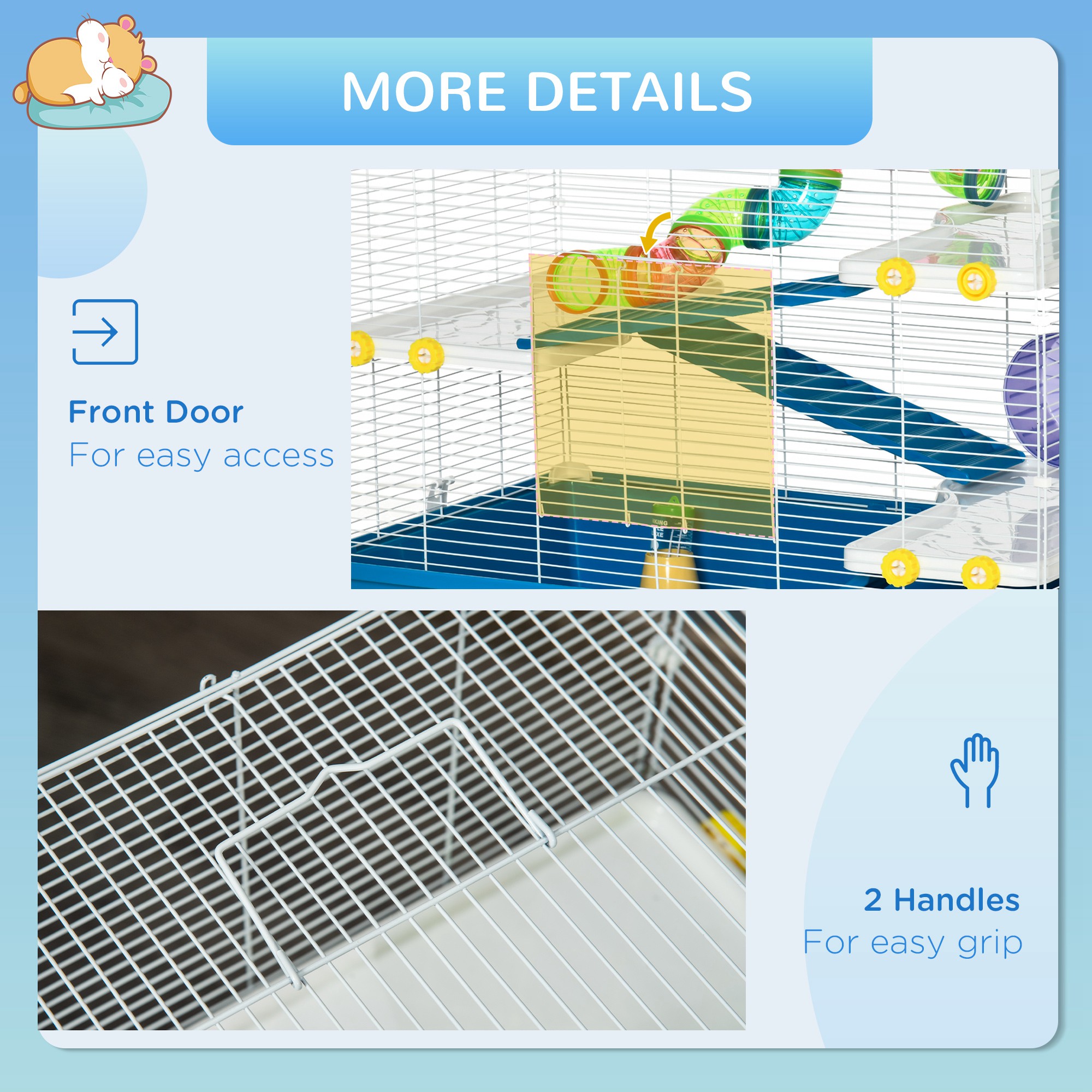 PawHut Extra Large 31" Hamster Cage with Tubes and Tunnels, 5-Tier ...