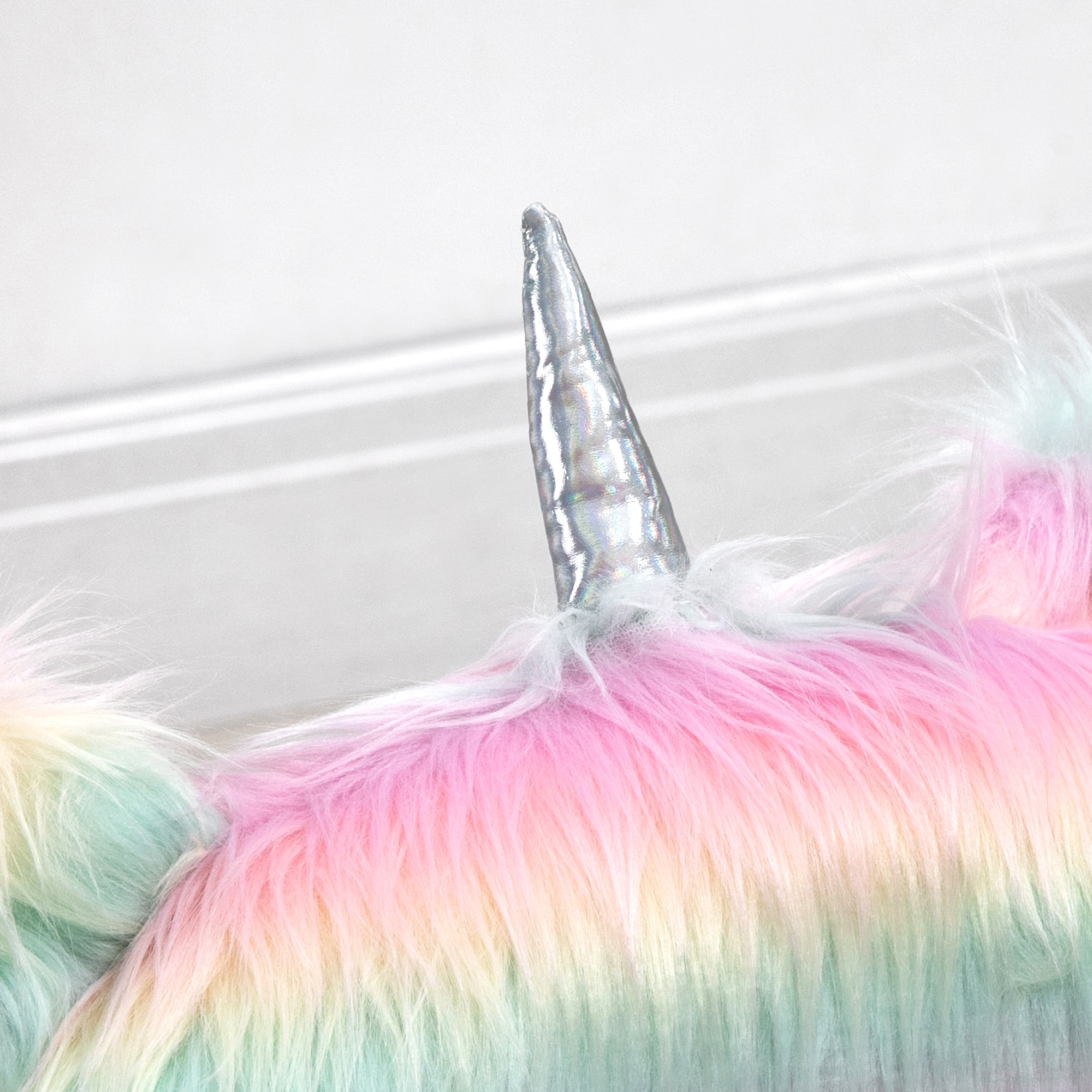 HOMCOM Computer Chair, Fluffy Unicorn Office Chair with Mid-Back ...
