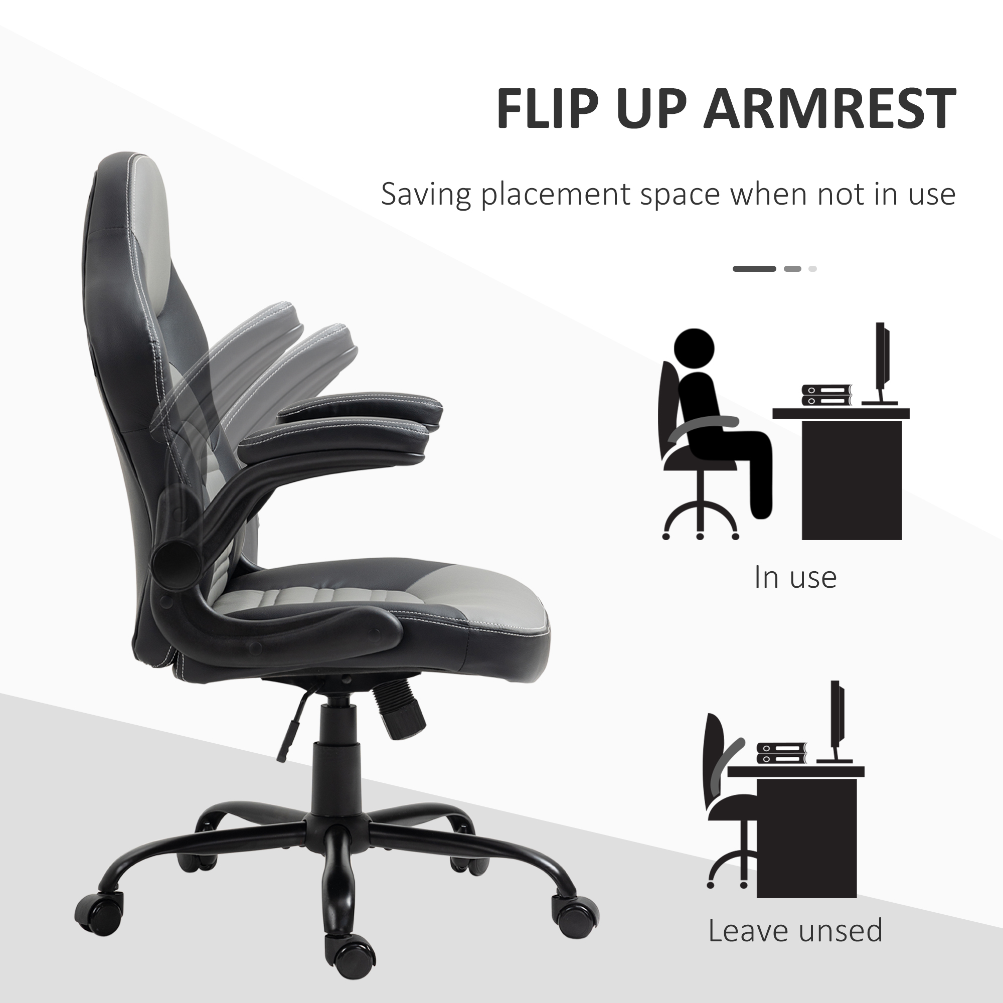 Vinsetto Gaming Chair Swivel Home Office Computer Racing Gamer Desk ...