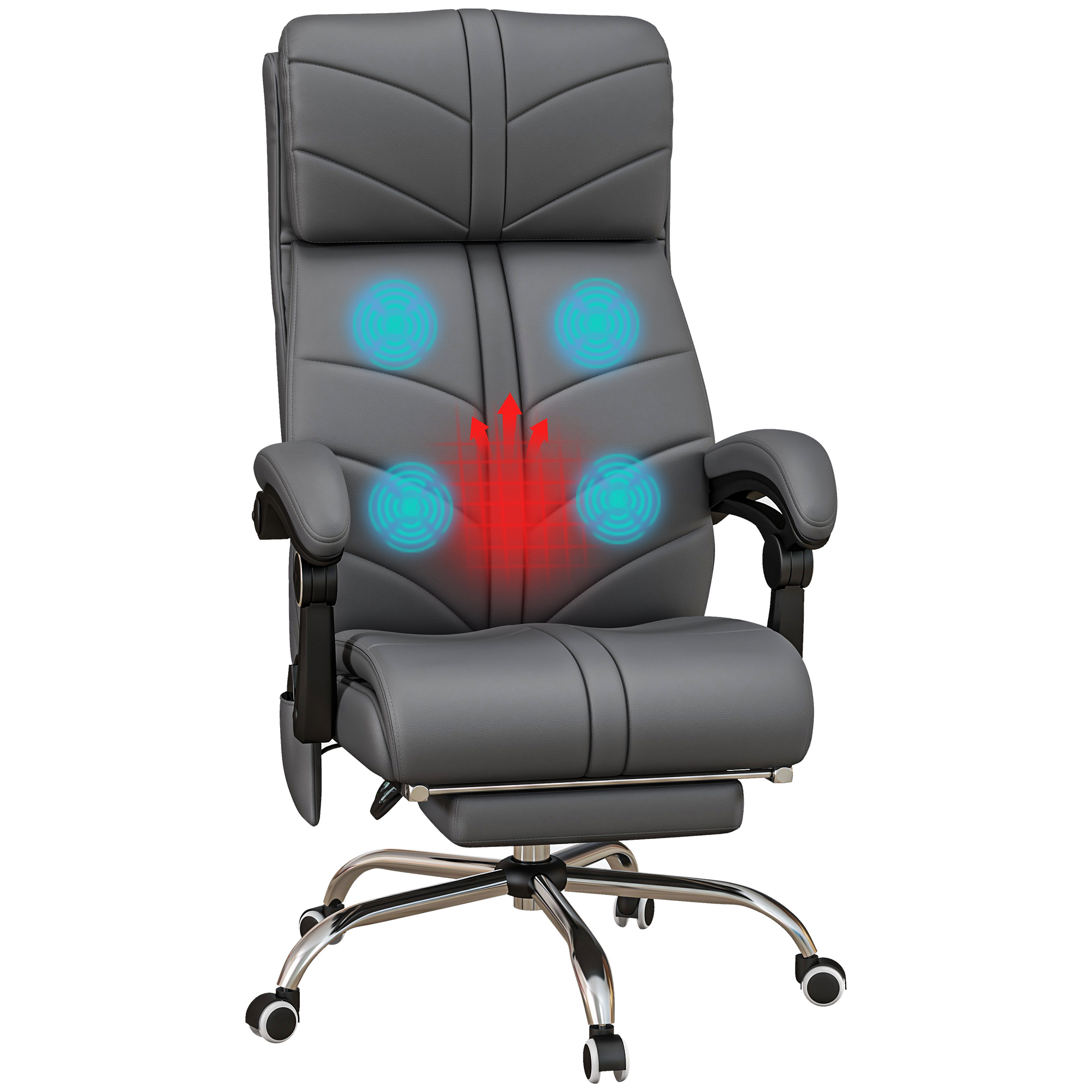 Vinsetto High Back Massage Office Chair with 4 Vibration Points, Heated ...