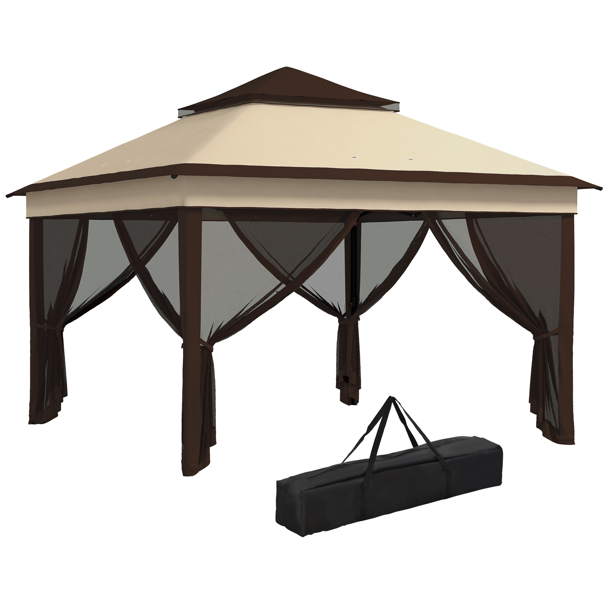Outsunny 10.7 x 10.7ft Pop Up Gazebo, Adjustable Instant Sun Shelter ...
