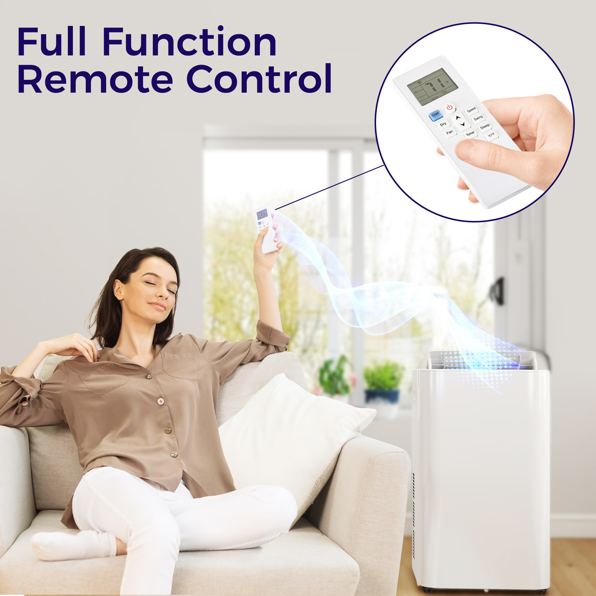 HOMCOM 12000BTU Portable Mobile Air Conditioner Cooling Dehumidifying ...