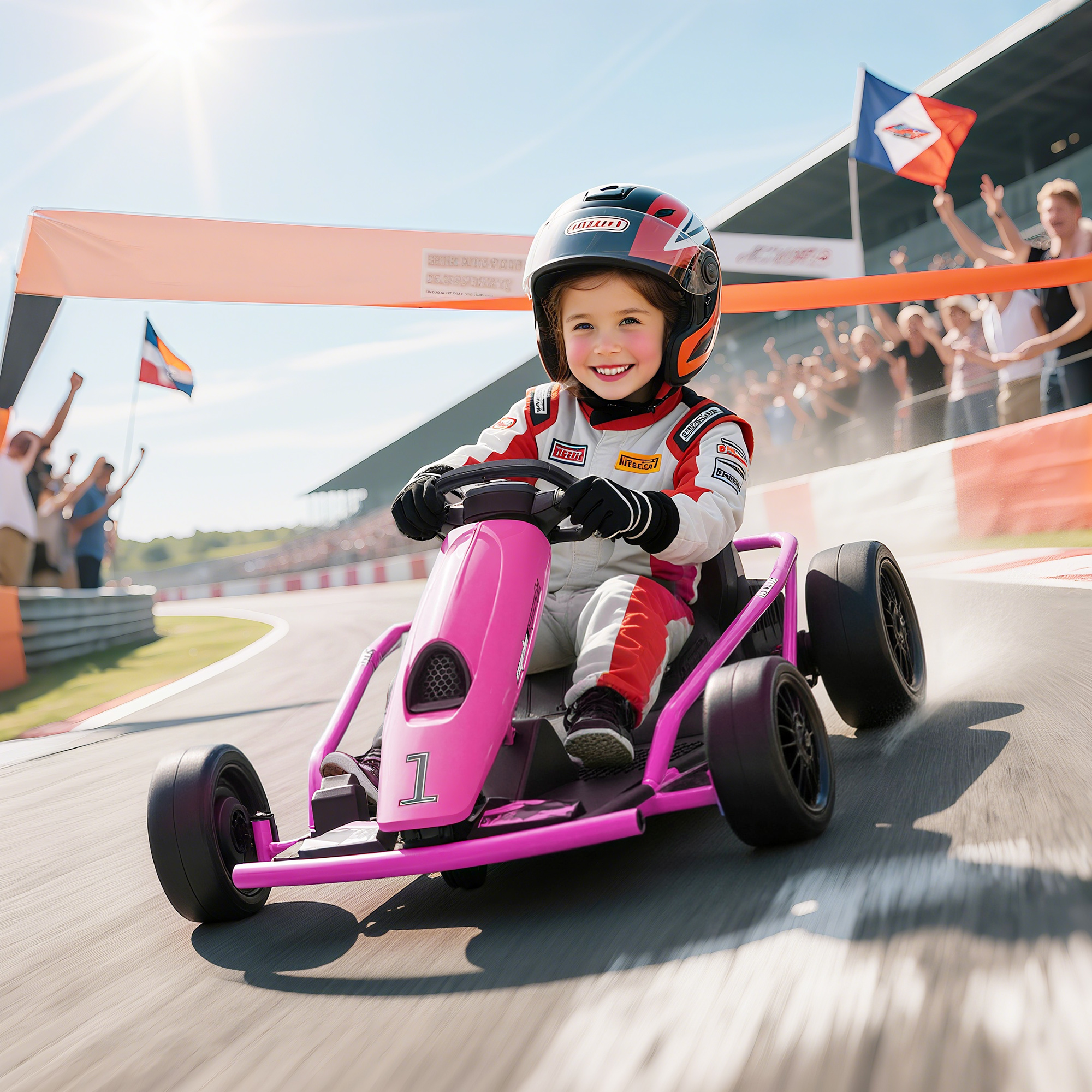 Aosom 24V Electric Go Kart for Kids, Drift Ride-On Racing Go Kart with ...
