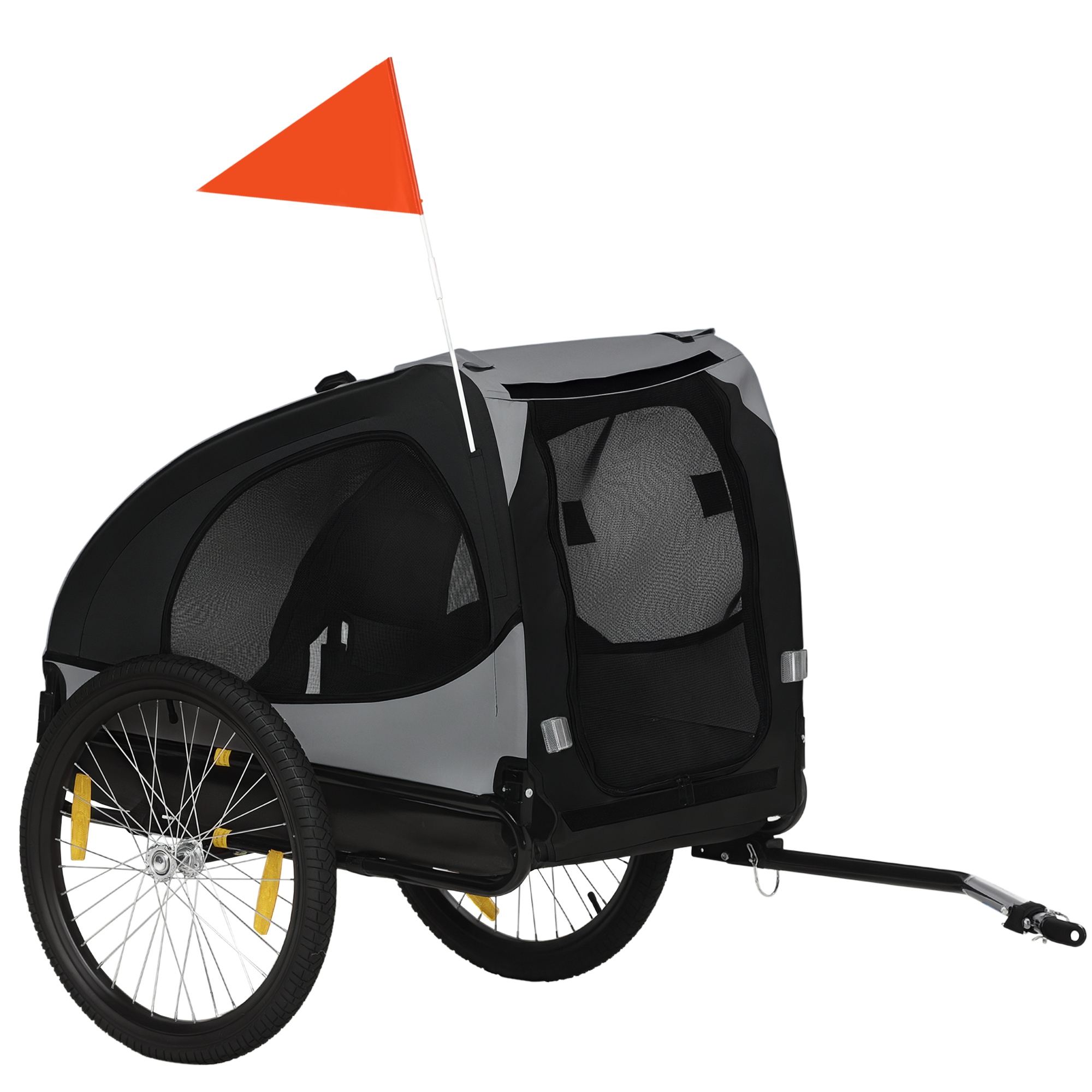 Aosom Dog Bike Trailer with Hitch Coupler, Quick Release Wheels ...