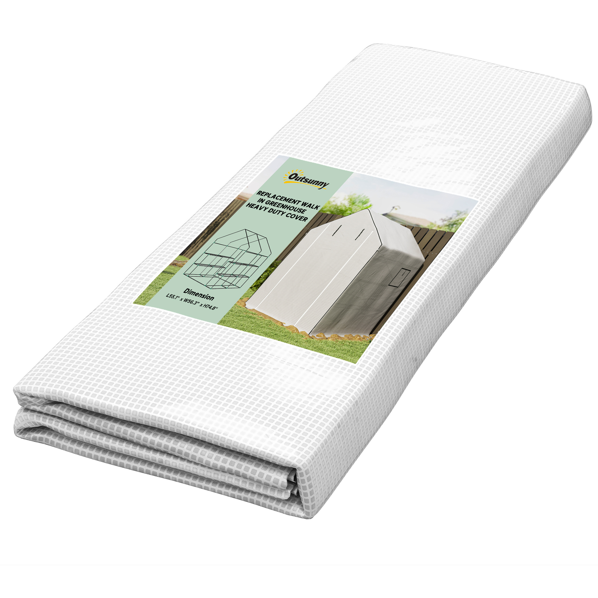 Outsunny Greenhouse Cover Replacement Walk-in PE Hot House Cover with ...