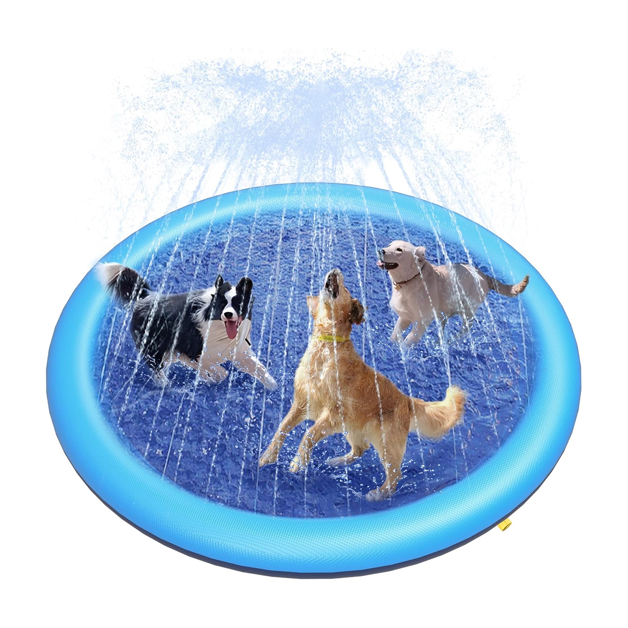 Peteast Anti-Slip Splash Pad with Adjustable Water Pressure, Blue ...