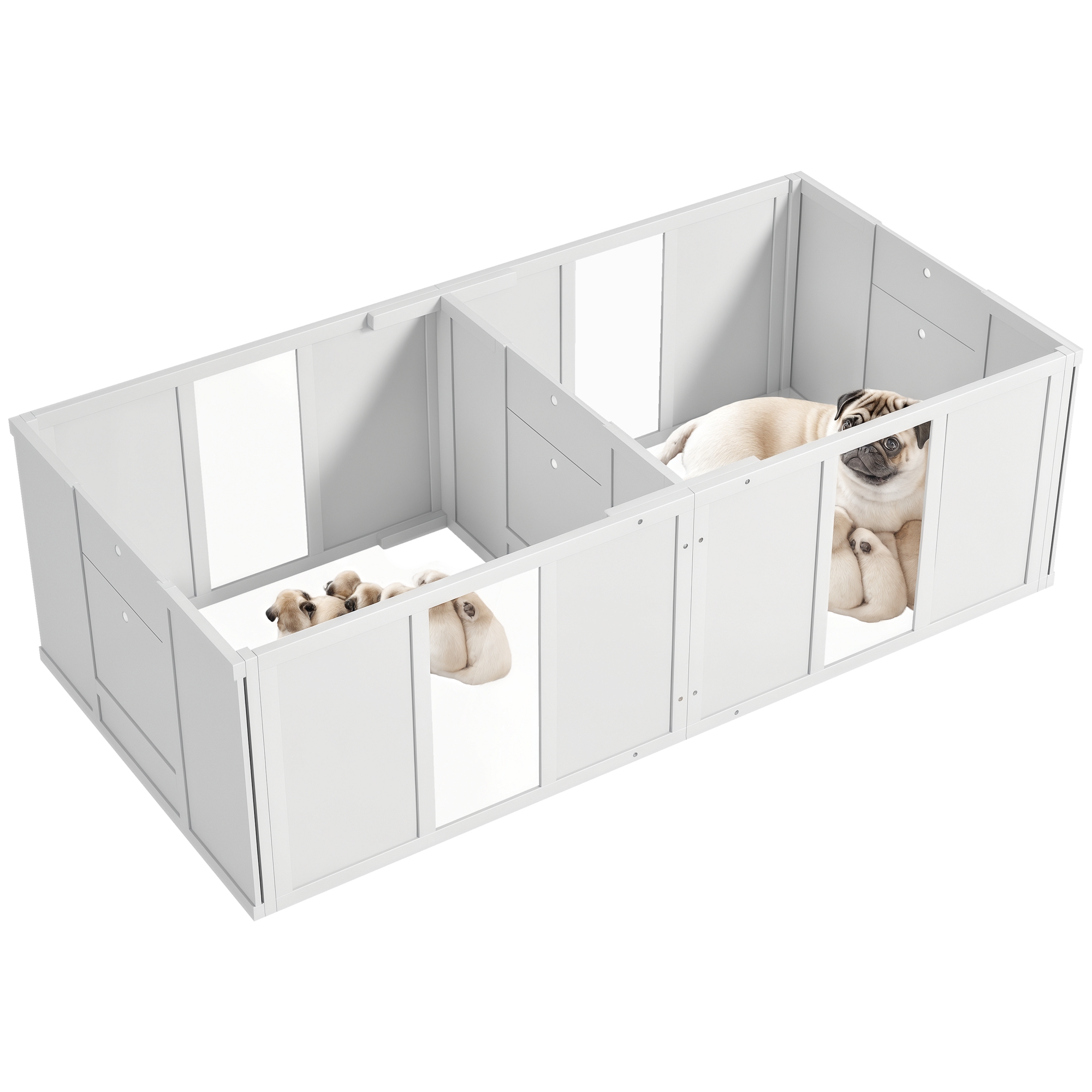 PawHut Whelping Box for Dogs and Puppies, Dog Birth Supplies Indoor w ...