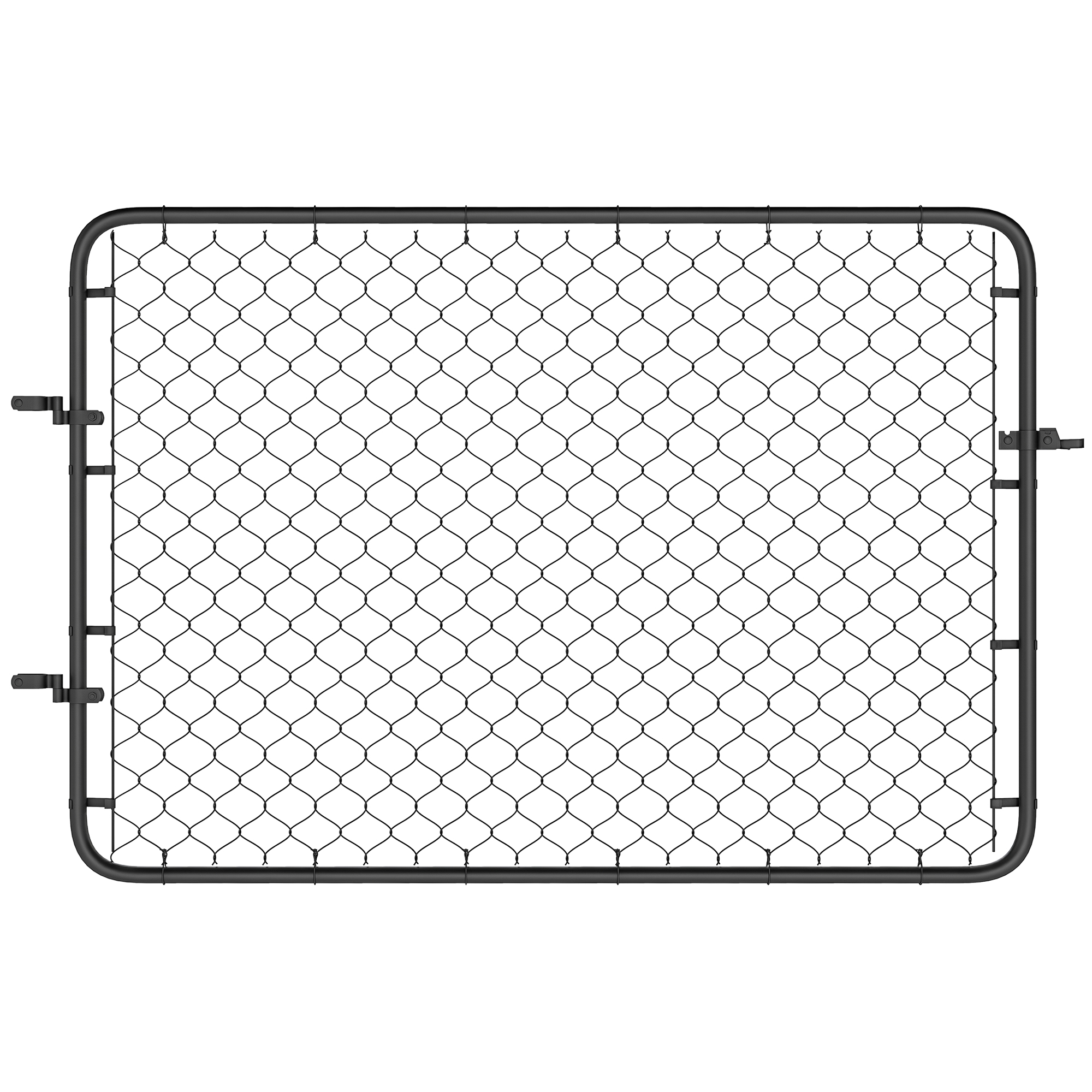 Outsunny Garden Gate Chain Link Fence Gate, Galvanized Steel Garden ...