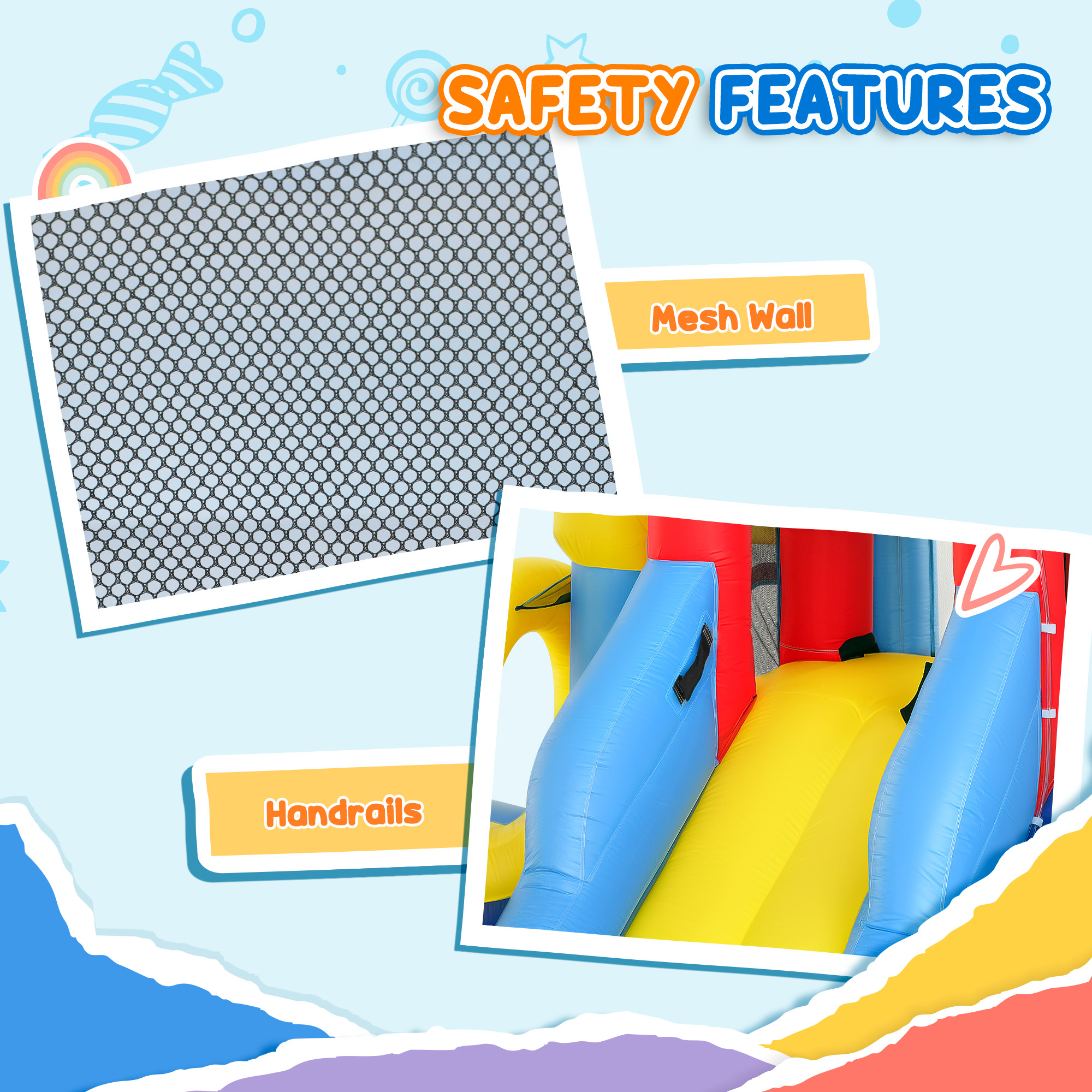 Qaba 6 in 1 Inflatable Water Slide Park with Splash Pools, 2 Slides ...