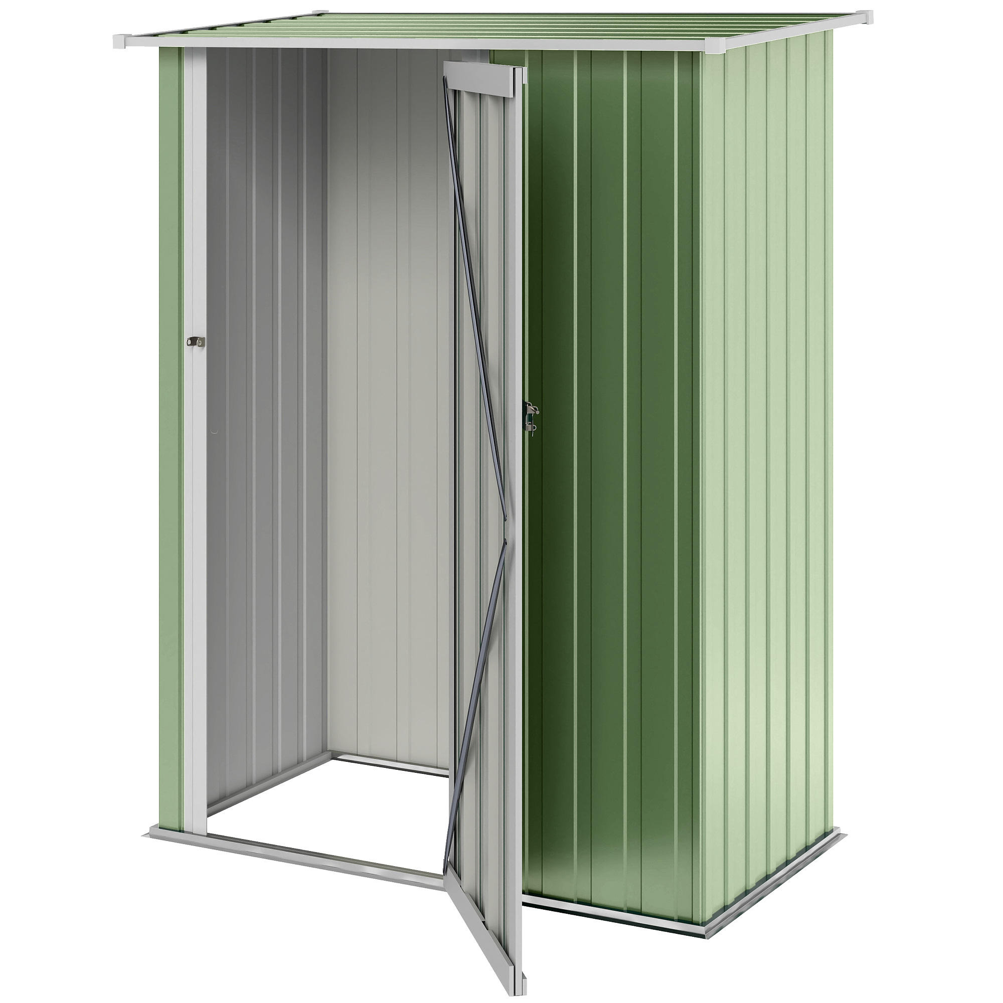 Outsunny 5 x 3ft Outdoor Storage Shed Metal Garden Shed Cabanon with ...