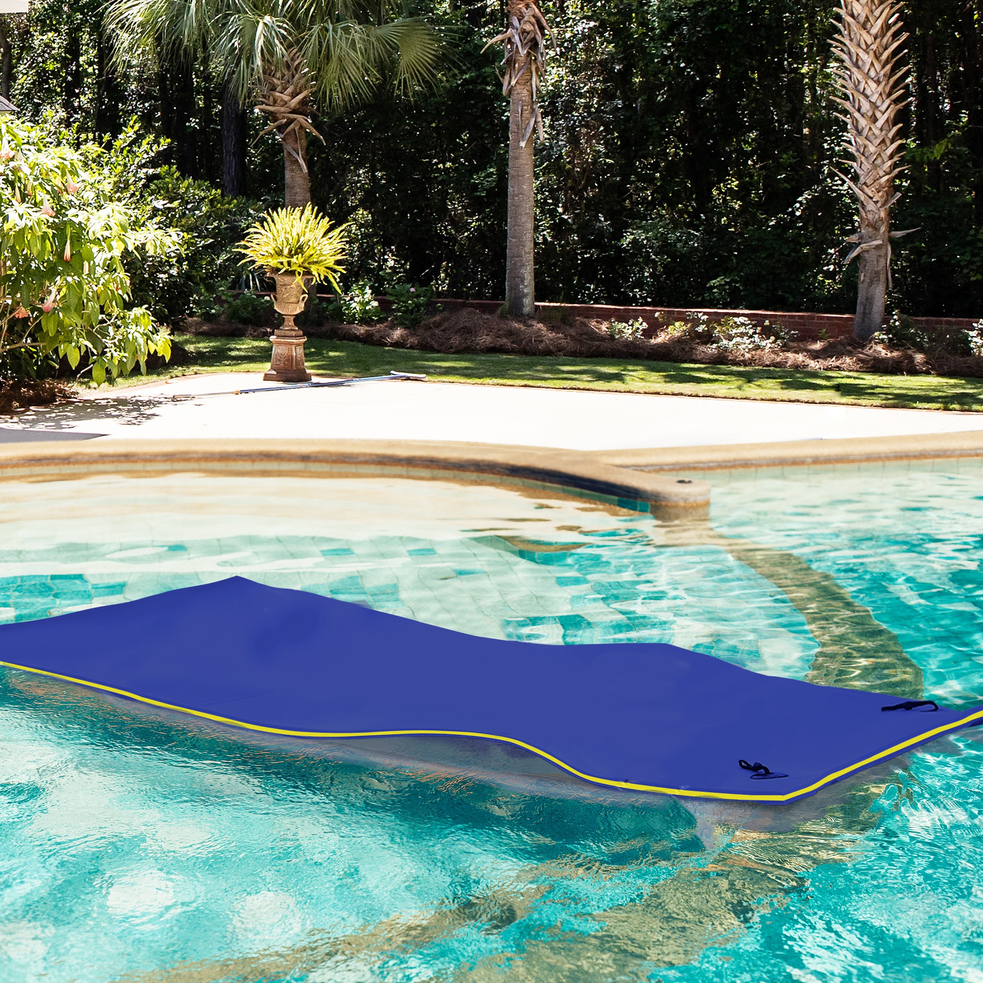 HOMCOM Roll-Up Pool Float Pad for Lakes, Oceans, & Pools, Water Mat for ...