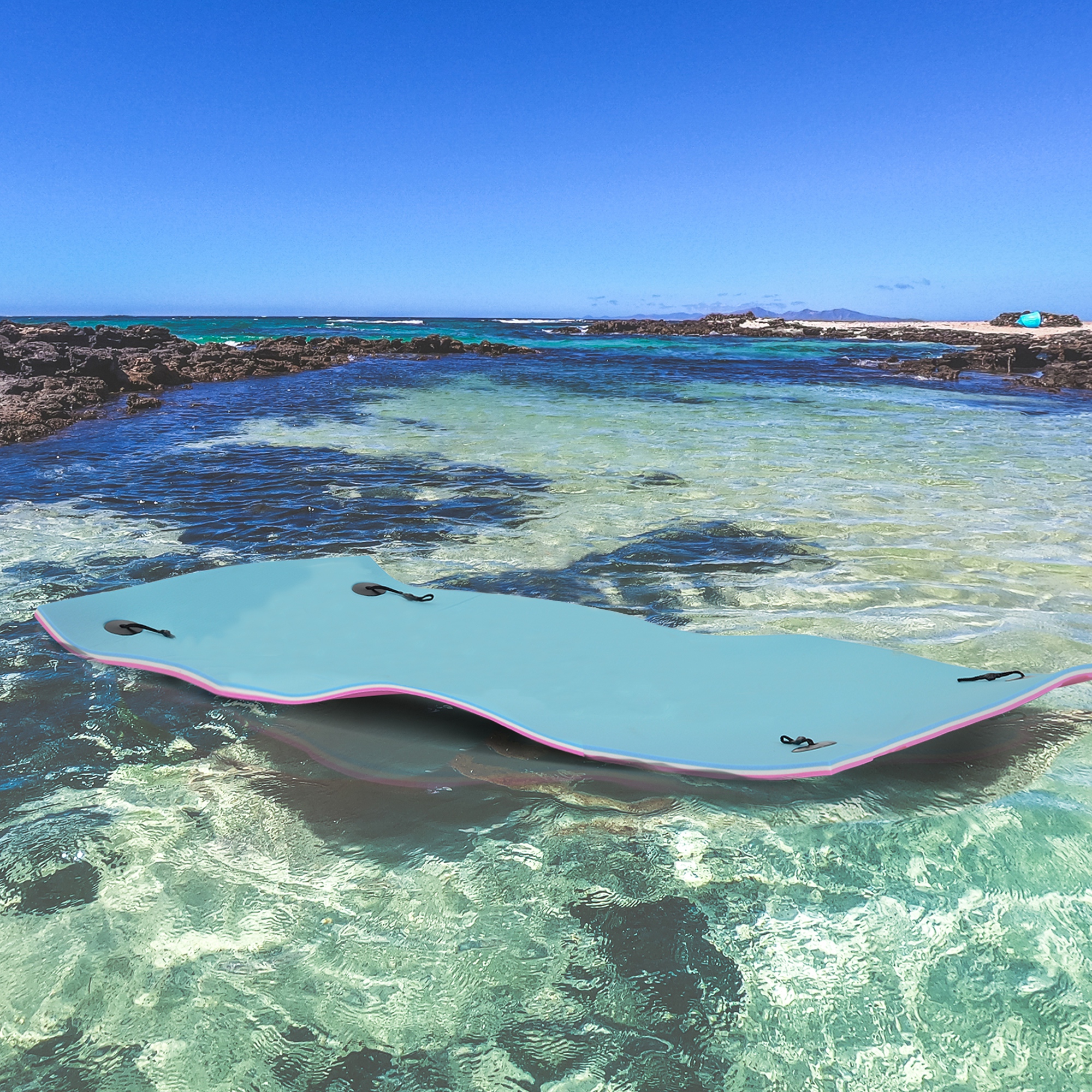 HOMCOM 4x7.5ft Floating Mat Swimming Pool Lake Island Recreation|AOSOM.CA