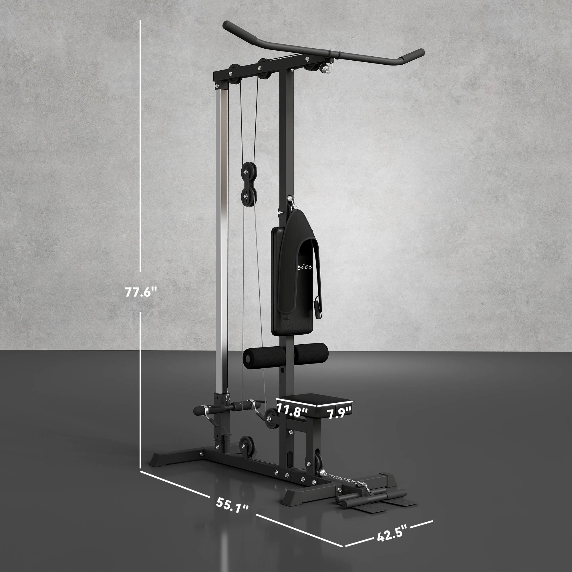 Soozier Lat Pull Down Machine, High / Low Pulley Machine with ...