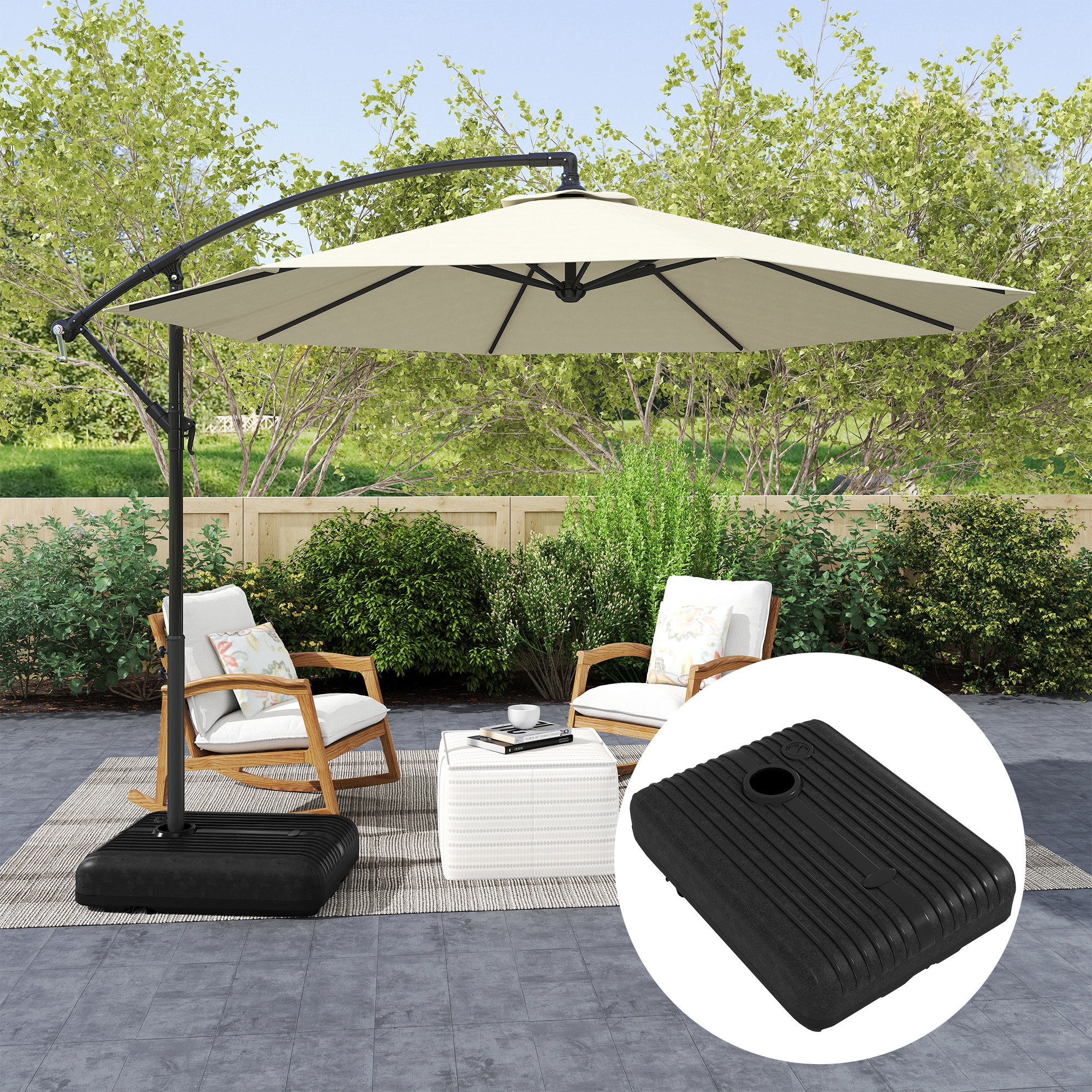 Outsunny Cantilever Patio Umbrella Base for Offset Patio Umbrella ...