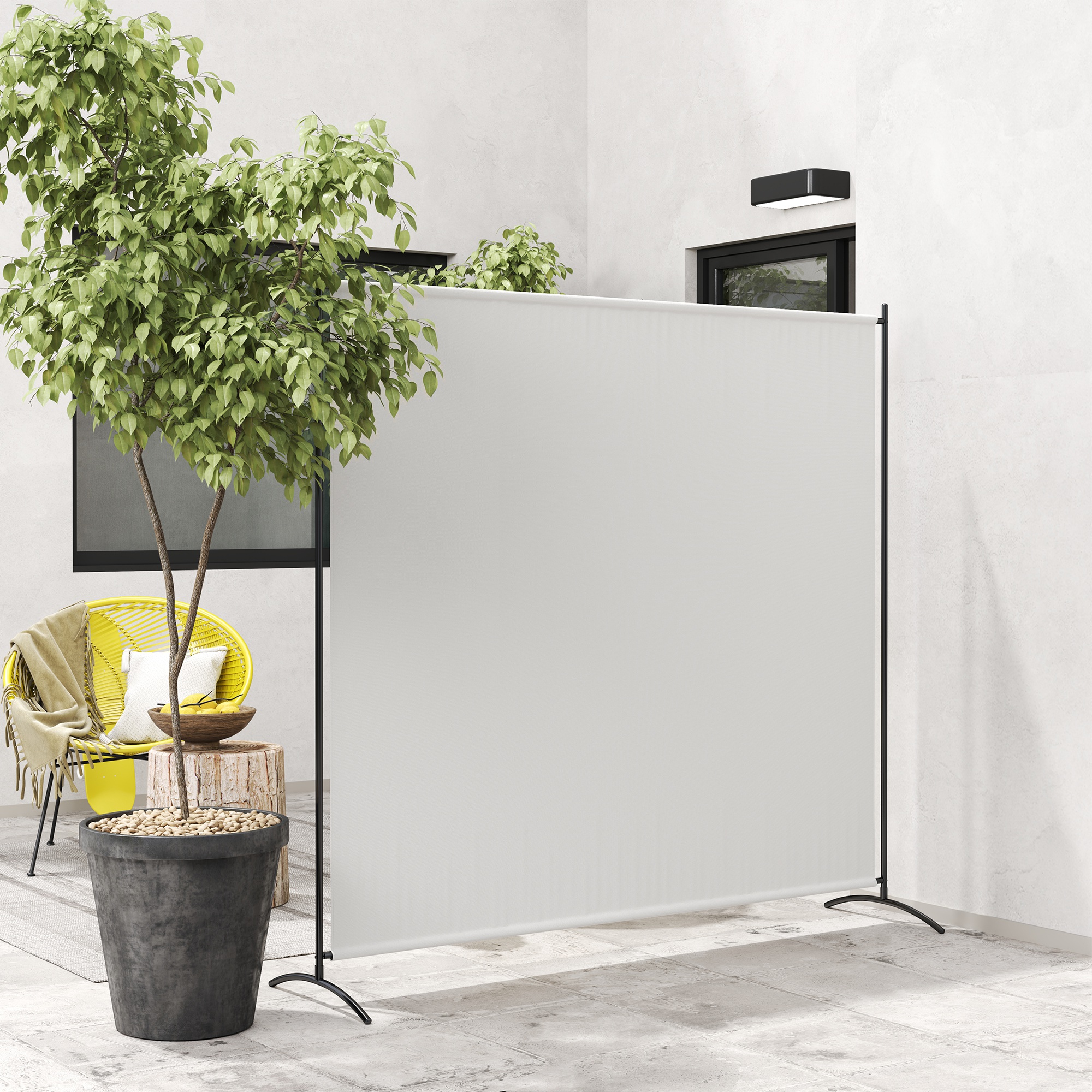 Outsunny Single Panel Room Divider, UV30+ Privacy Screen, Indoor ...