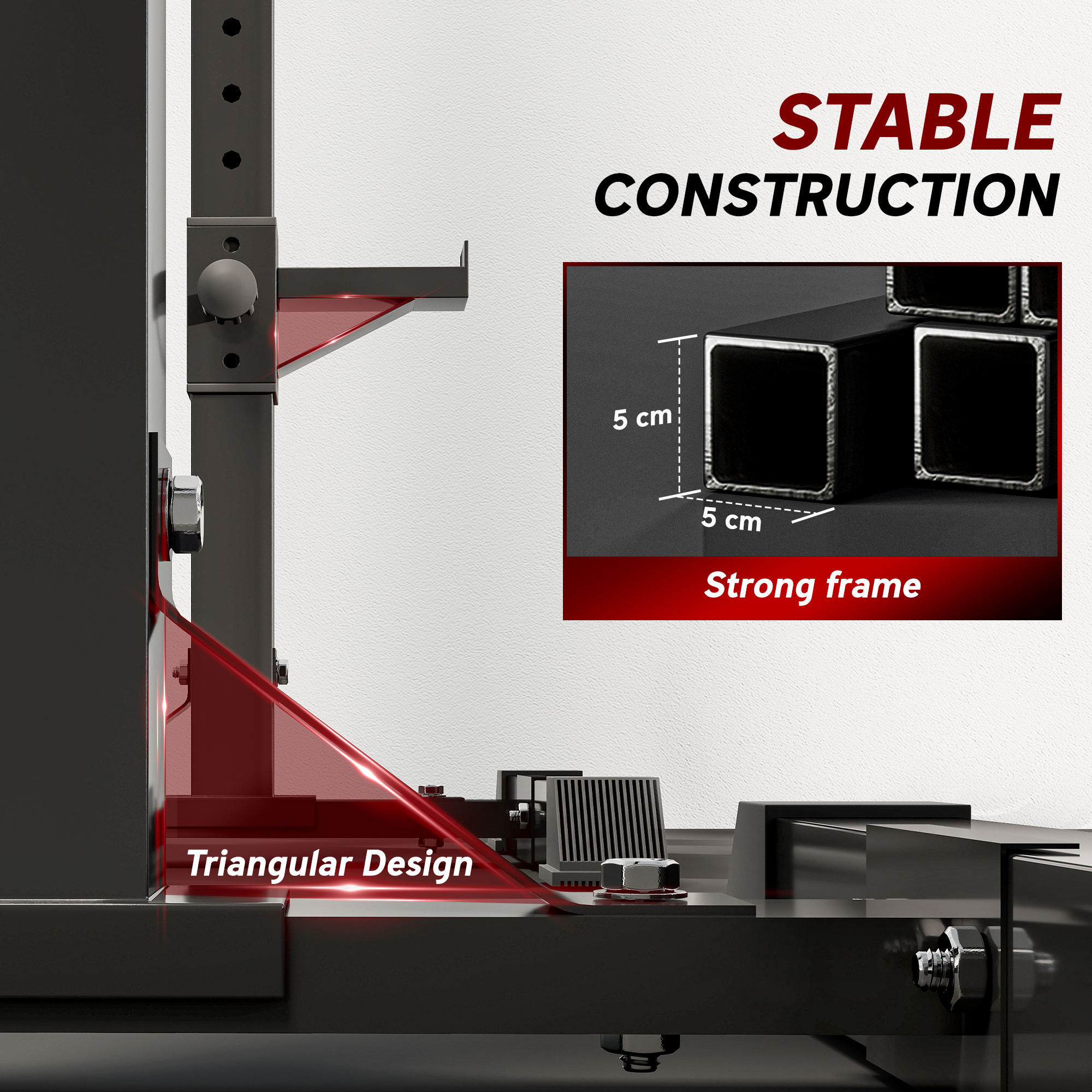 Soozier Adjustable Stable Power Squat Stand Portable 2 Bars Barbell ...