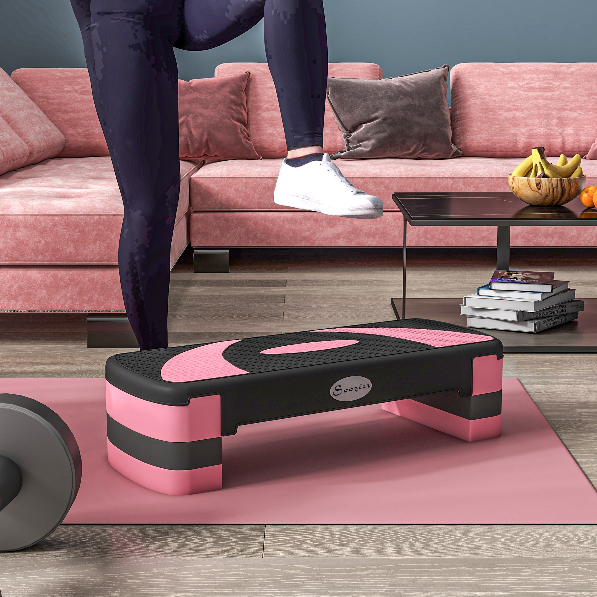 Soozier Adjustable Aerobic Stepper, Exercise Step Platform, Step ...