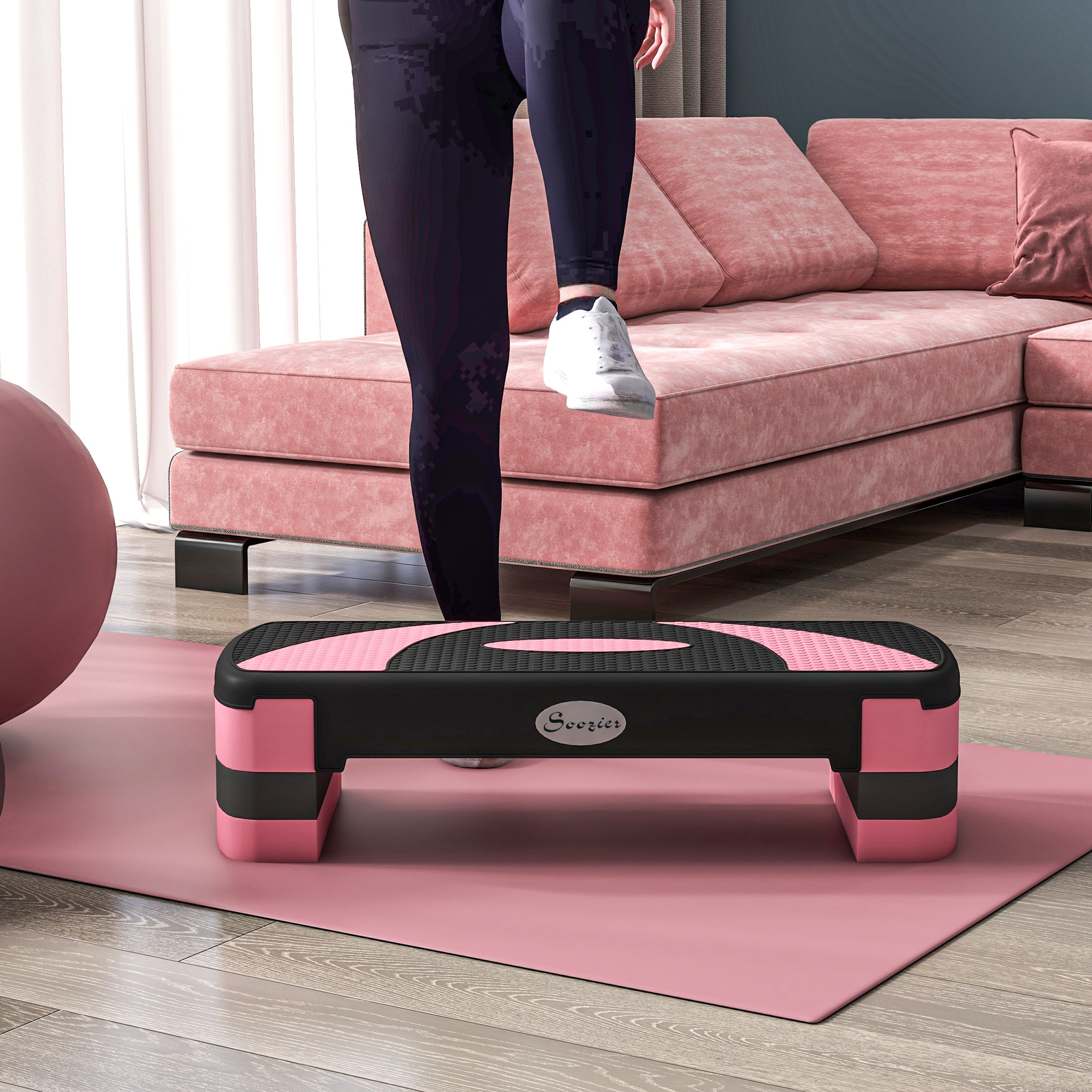 Soozier Adjustable Aerobic Stepper, Exercise Step Platform, Step ...
