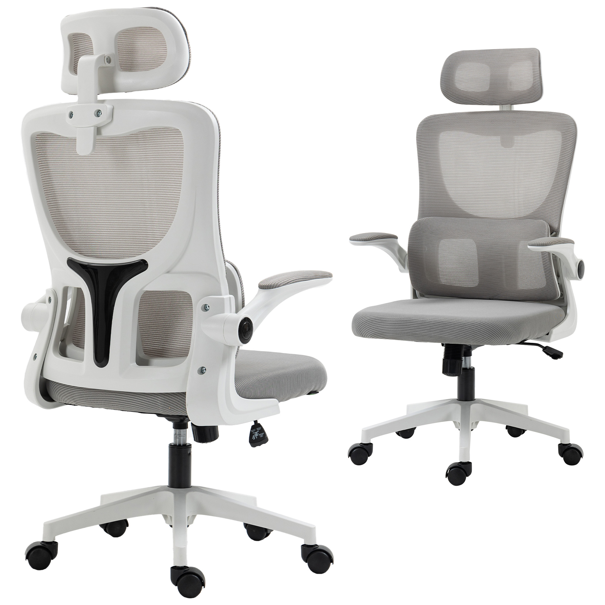 Vinsetto Ergonomic Office Chair with Lumbar Support, Grey | Aosom Canada