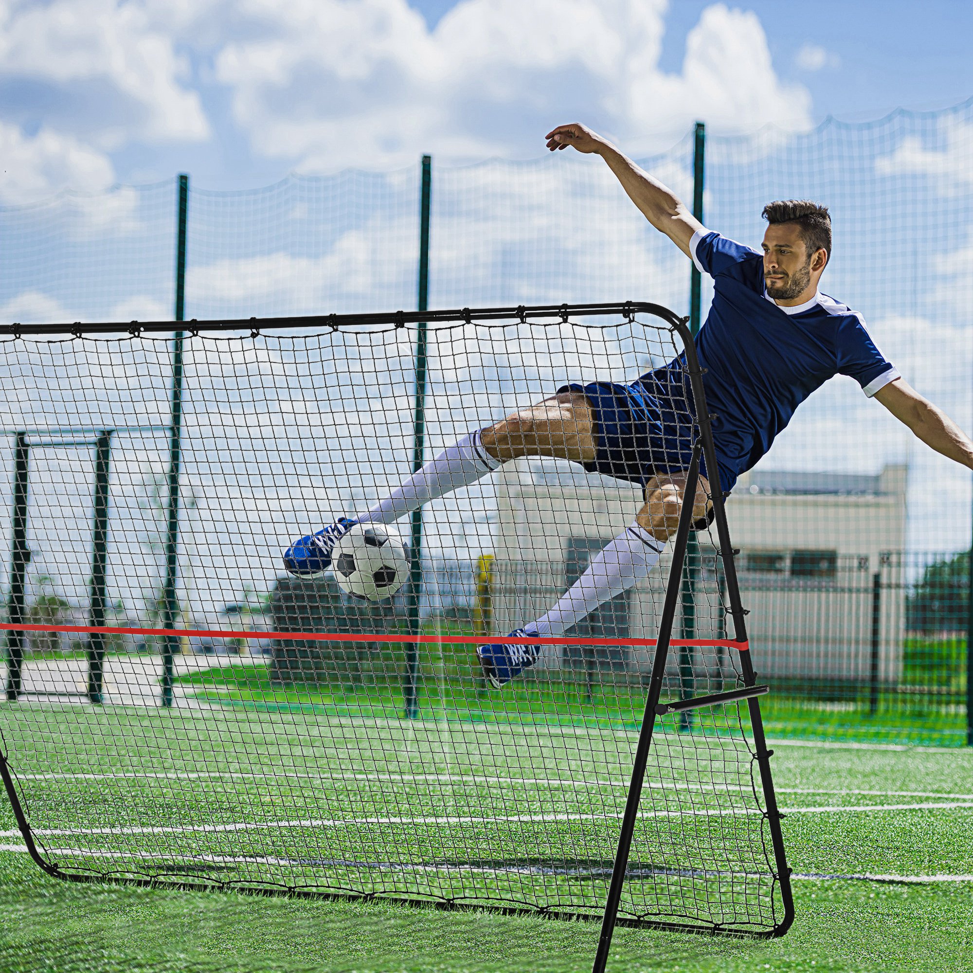 Soozier Soccer Rebounder Net, Adjustable and Foldable Multi-Sport ...