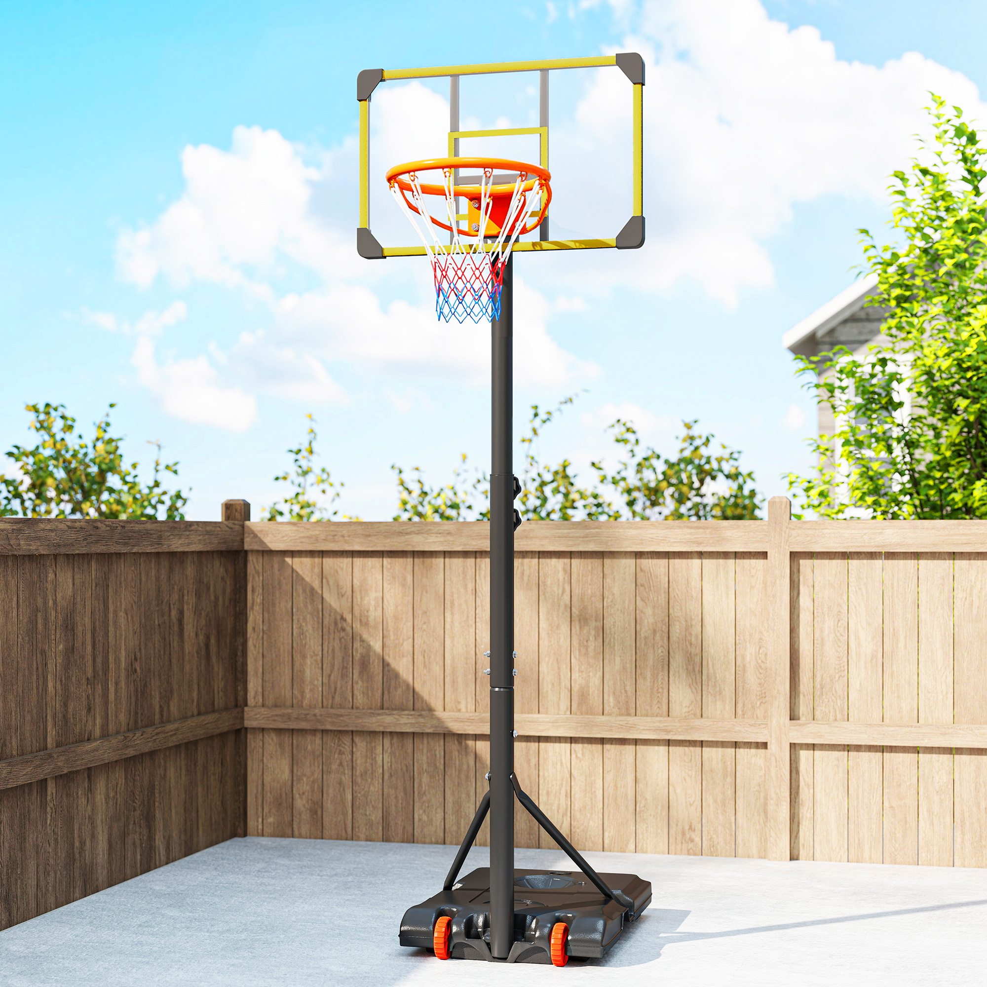 Soozier Portable Basketball Hoop, 6ft-7ft Height Adjustable Basketball ...