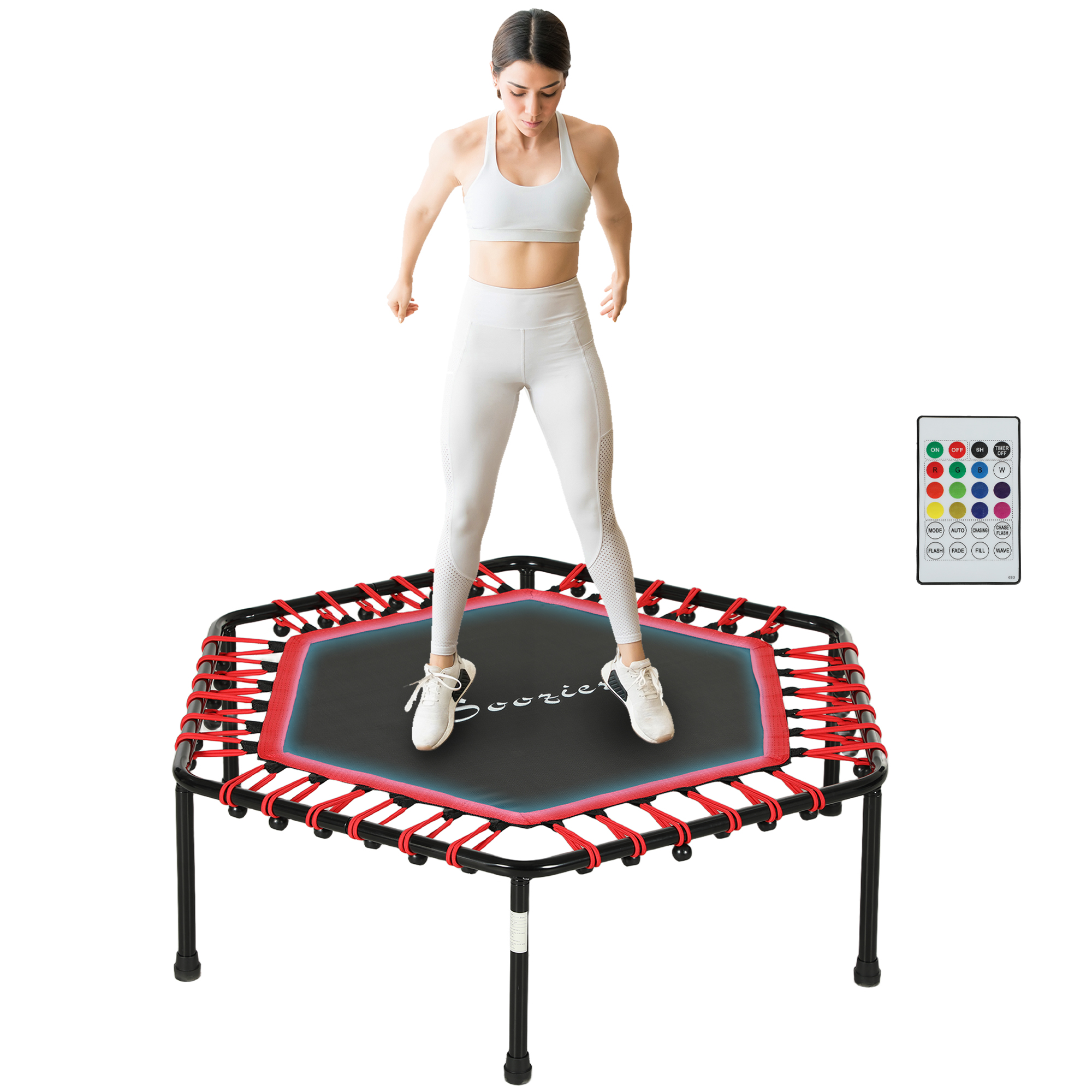 Soozier 45" Rebounder Trampoline for Adult, Quiet Bungee Rebounder with ...